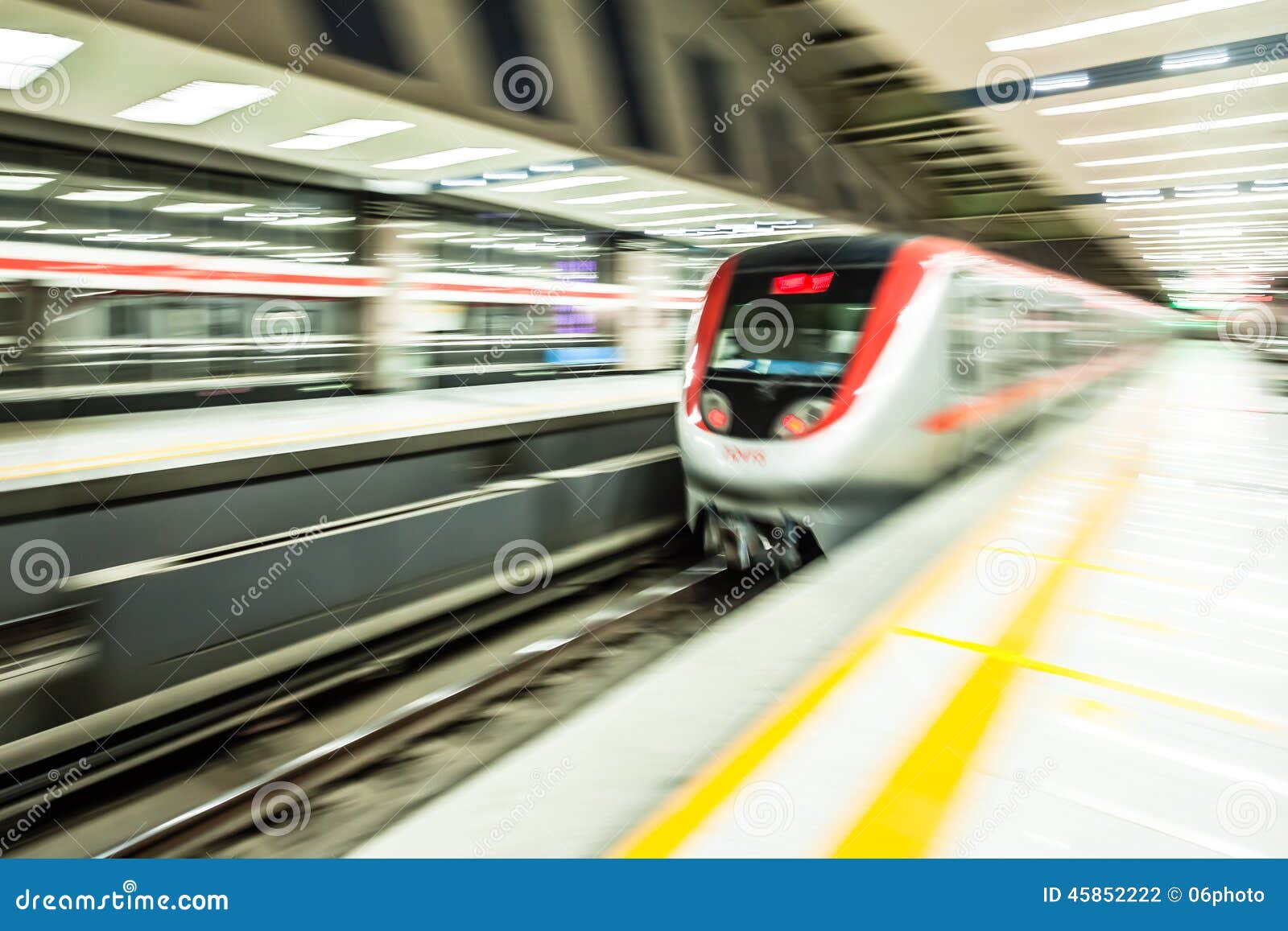 Moving Train in Subway Station Stock Photo - Image of modern, passing ...