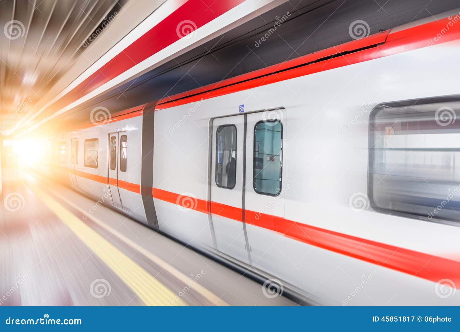 Moving Train Stockholm Metro Or Tunnelbana Station Solna Centrum With ...