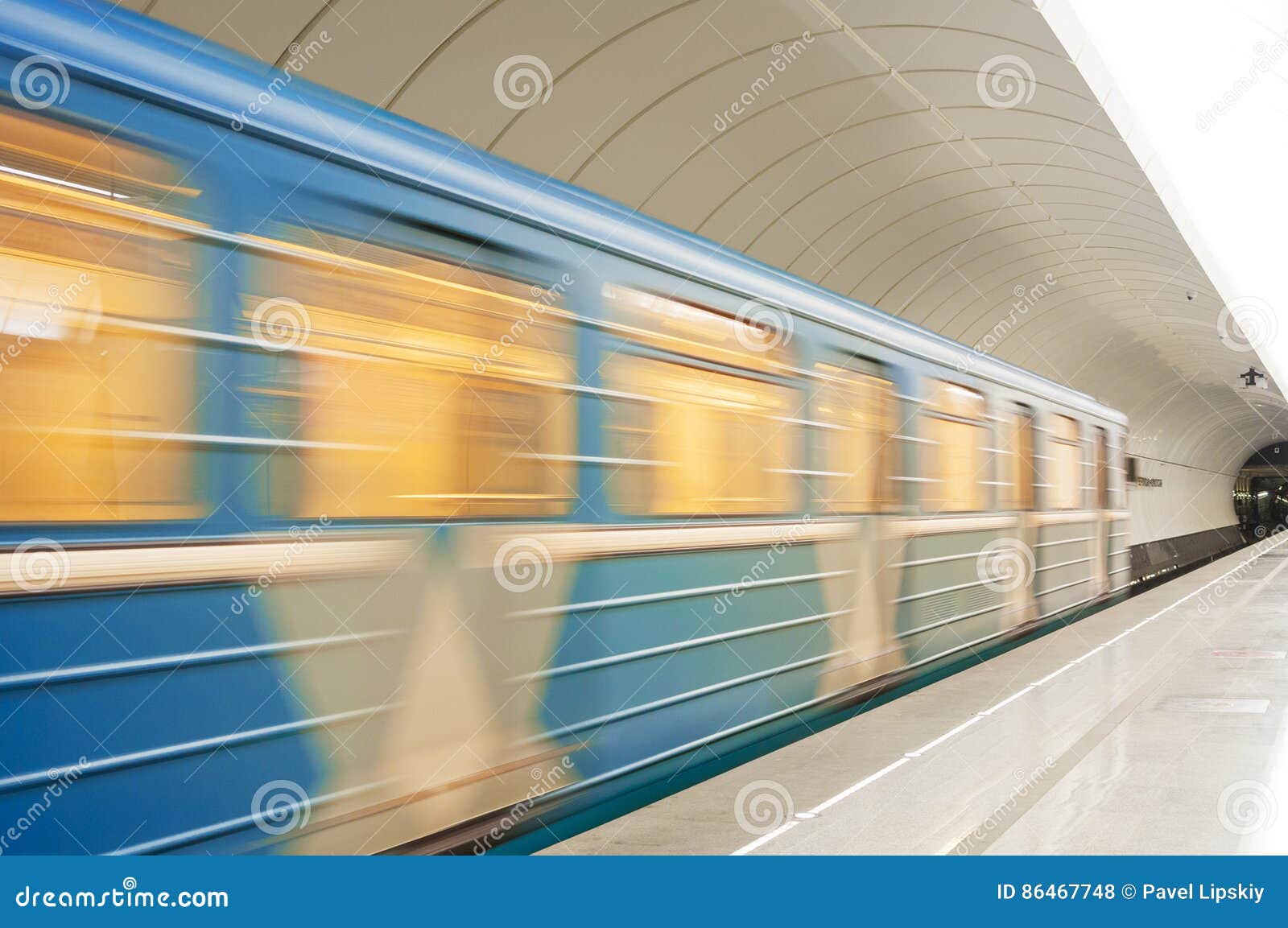 Moving Train at Subway Station Stock Photo - Image of motion, speed ...