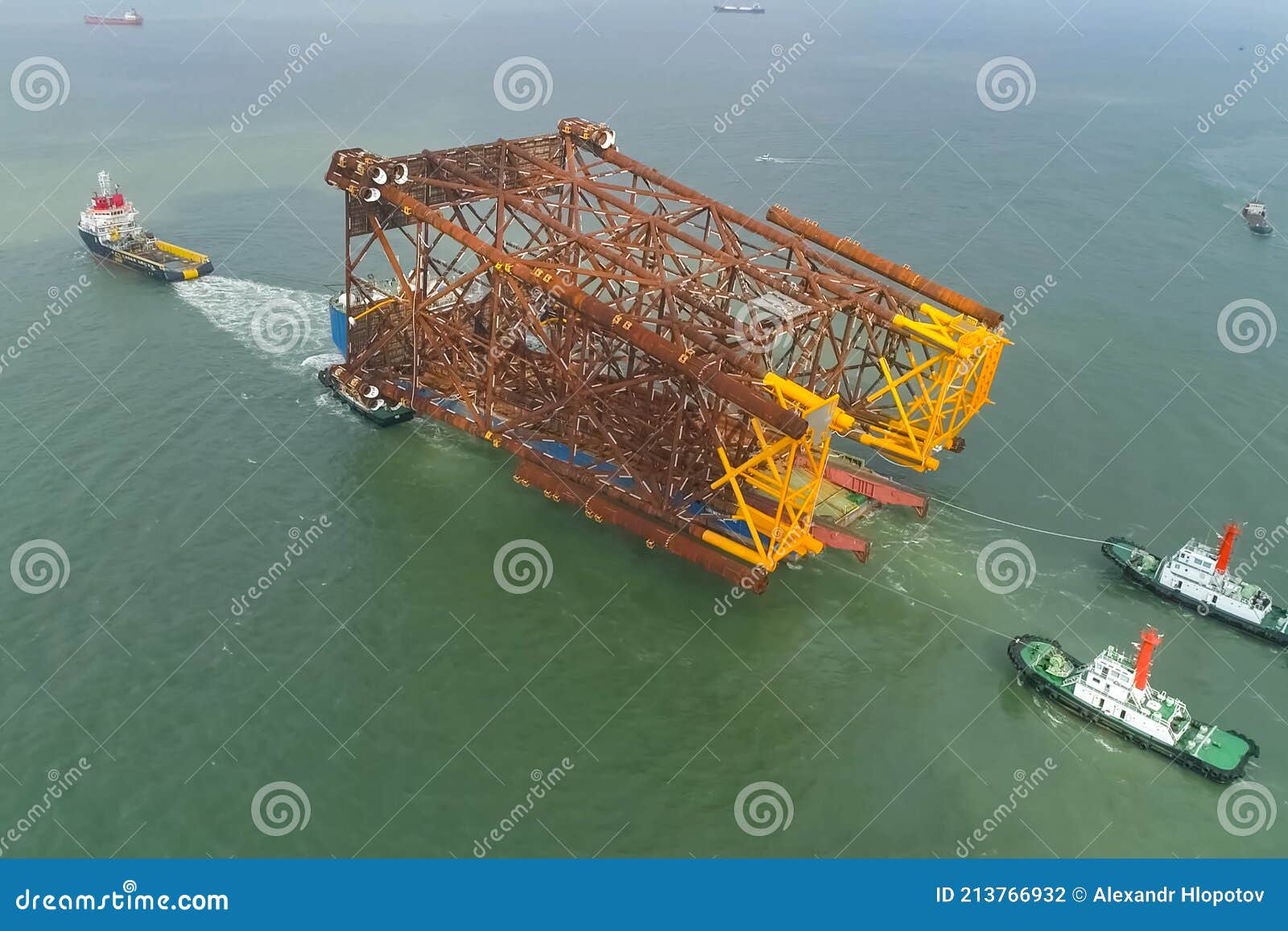 Moving and Transporting the Supports of Oil Platform Stock Photo ...