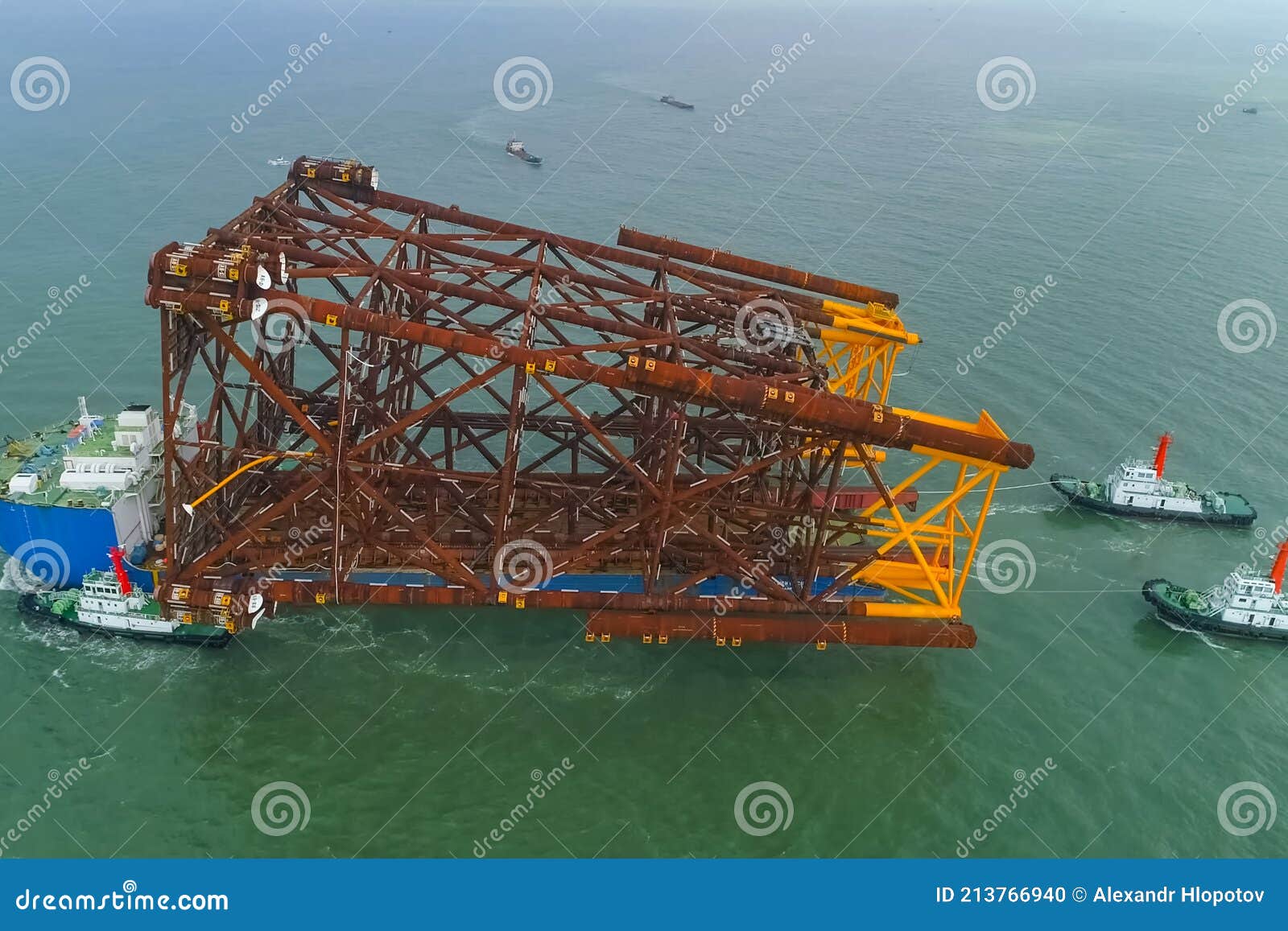 Moving and Transporting the Supports of Oil Platform Stock Photo ...