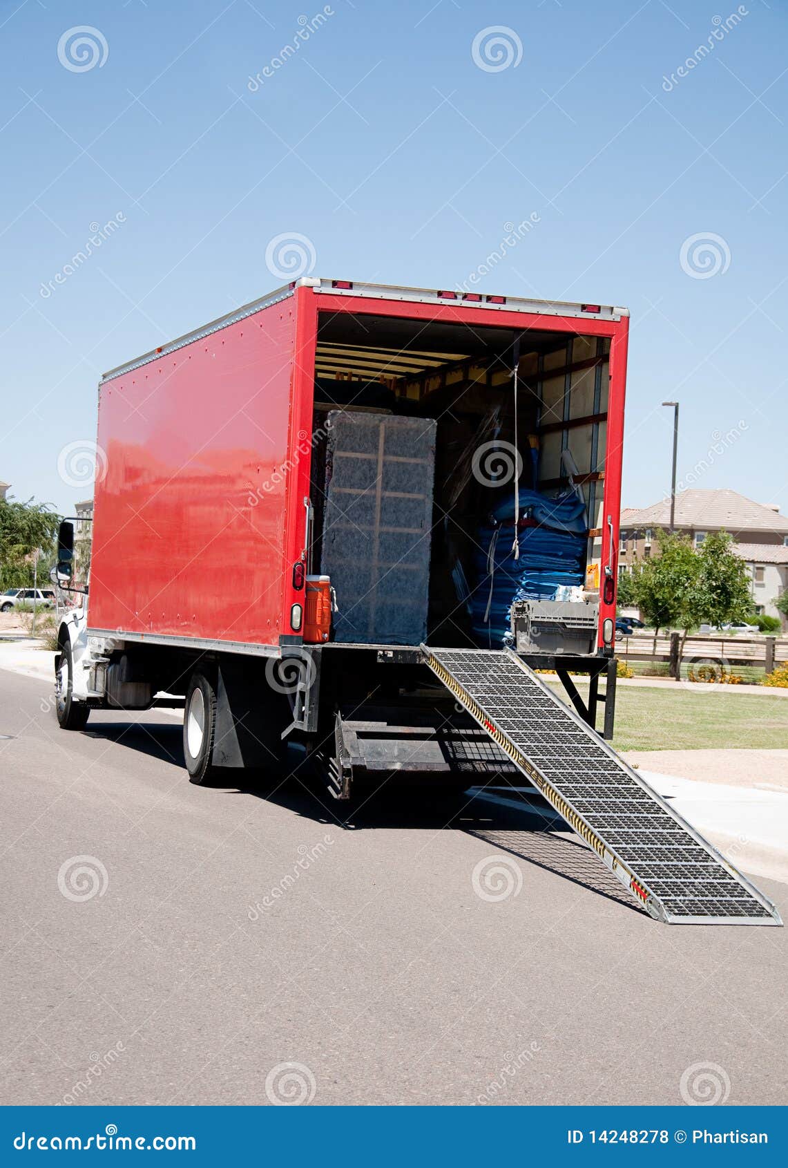 Moving Truck Relocation Service Stock Photo - Image of sunny, help ...