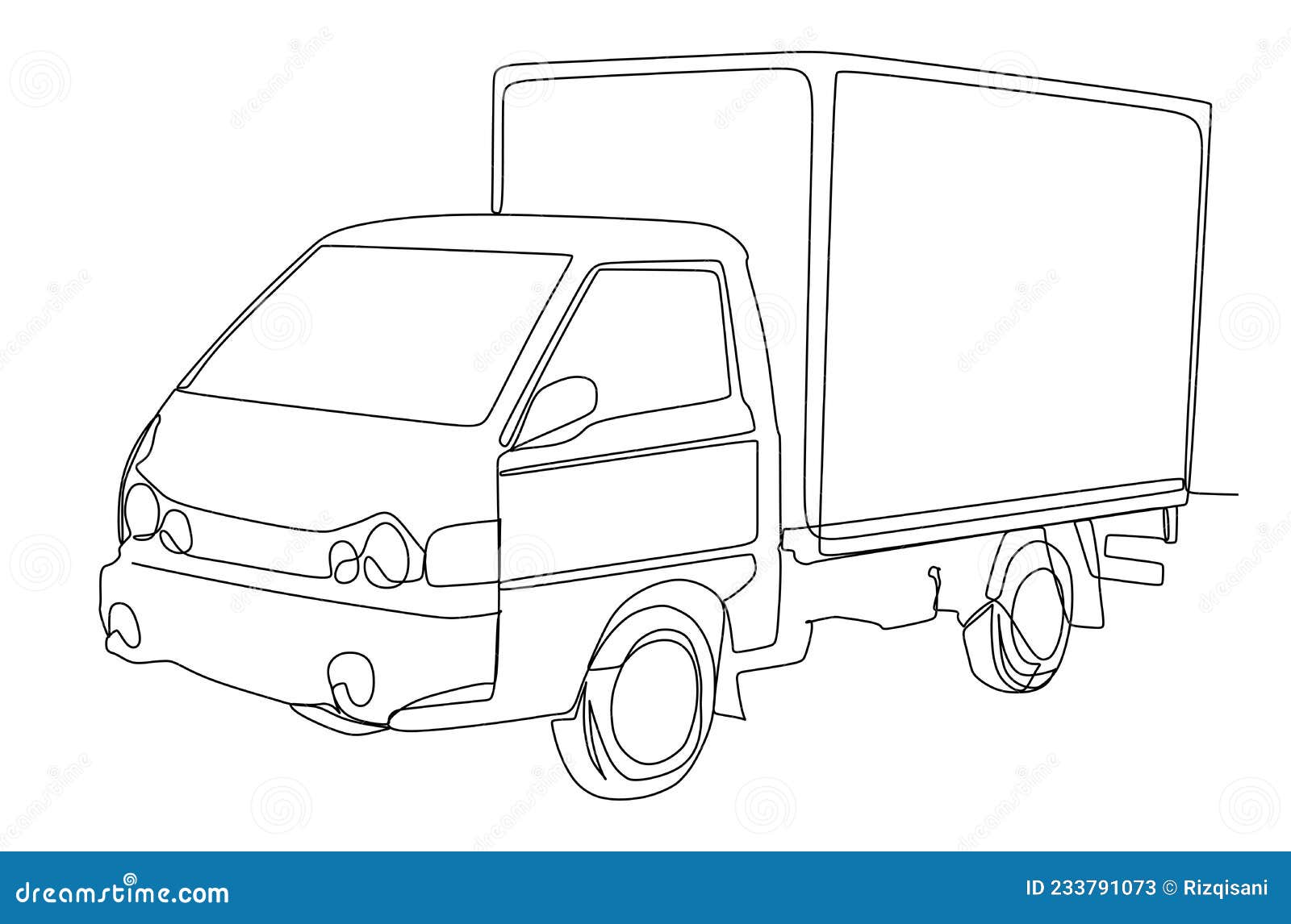 Moving Truck Van Continuous One Line Drawing Stock Vector ...