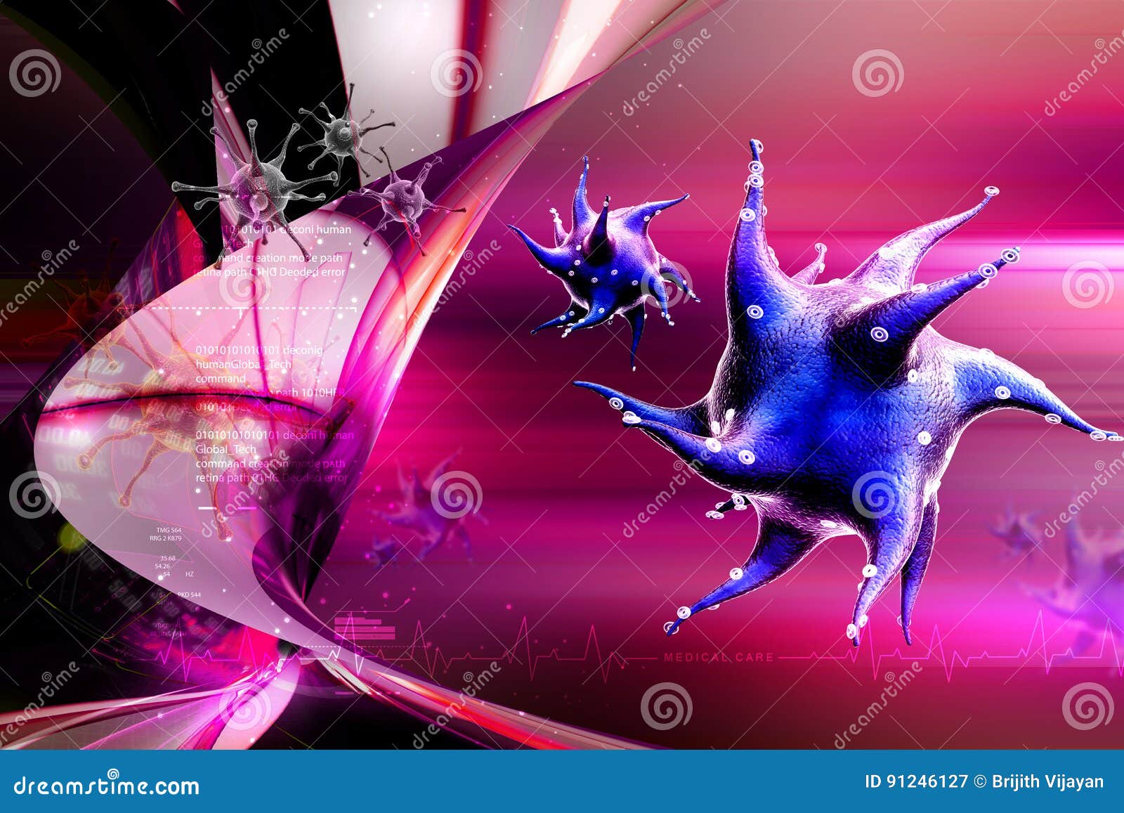 Moving virus stock illustration. Illustration of render - 91246127