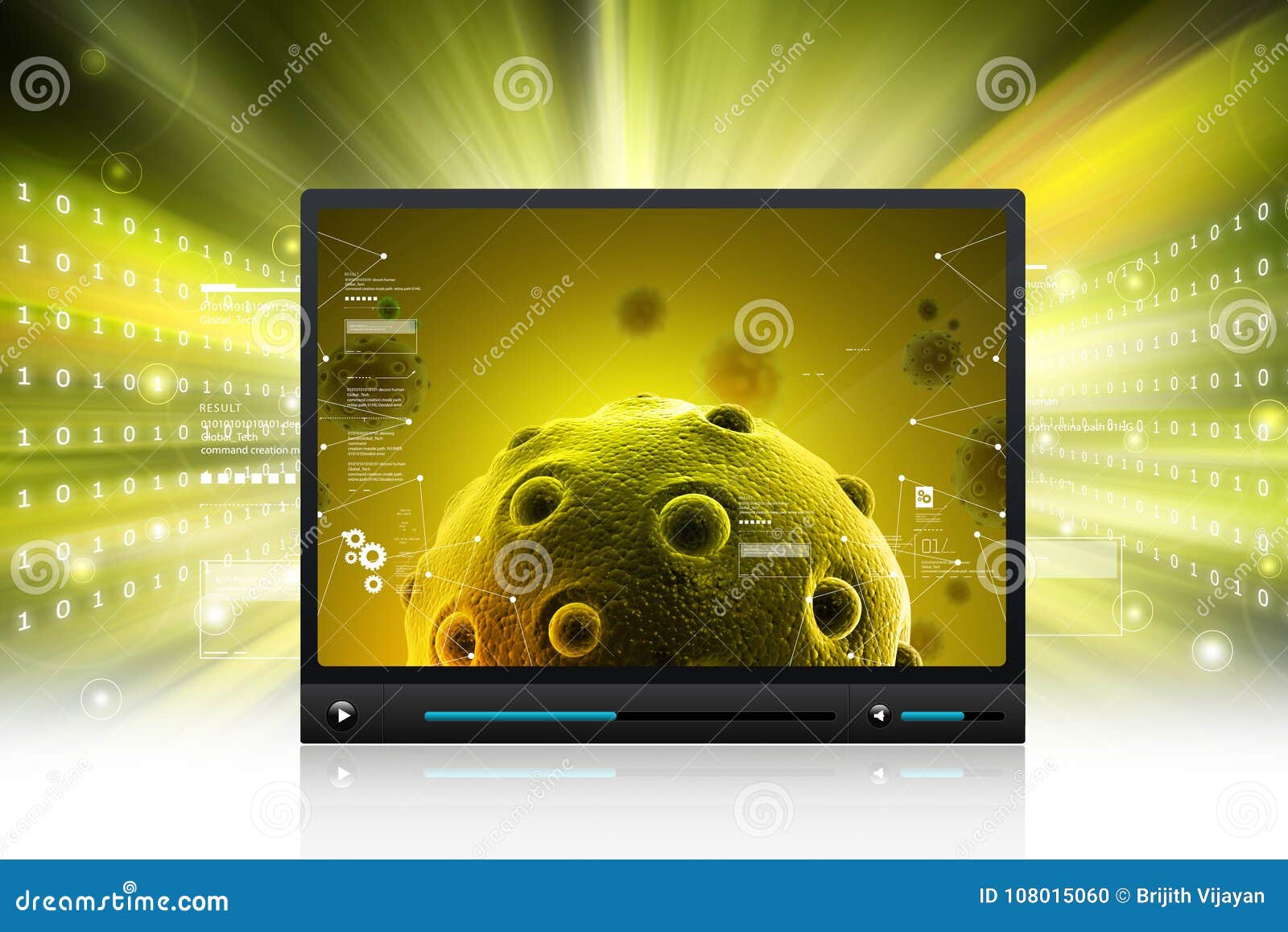 Moving Virus in Multi Color Background Stock Illustration ...