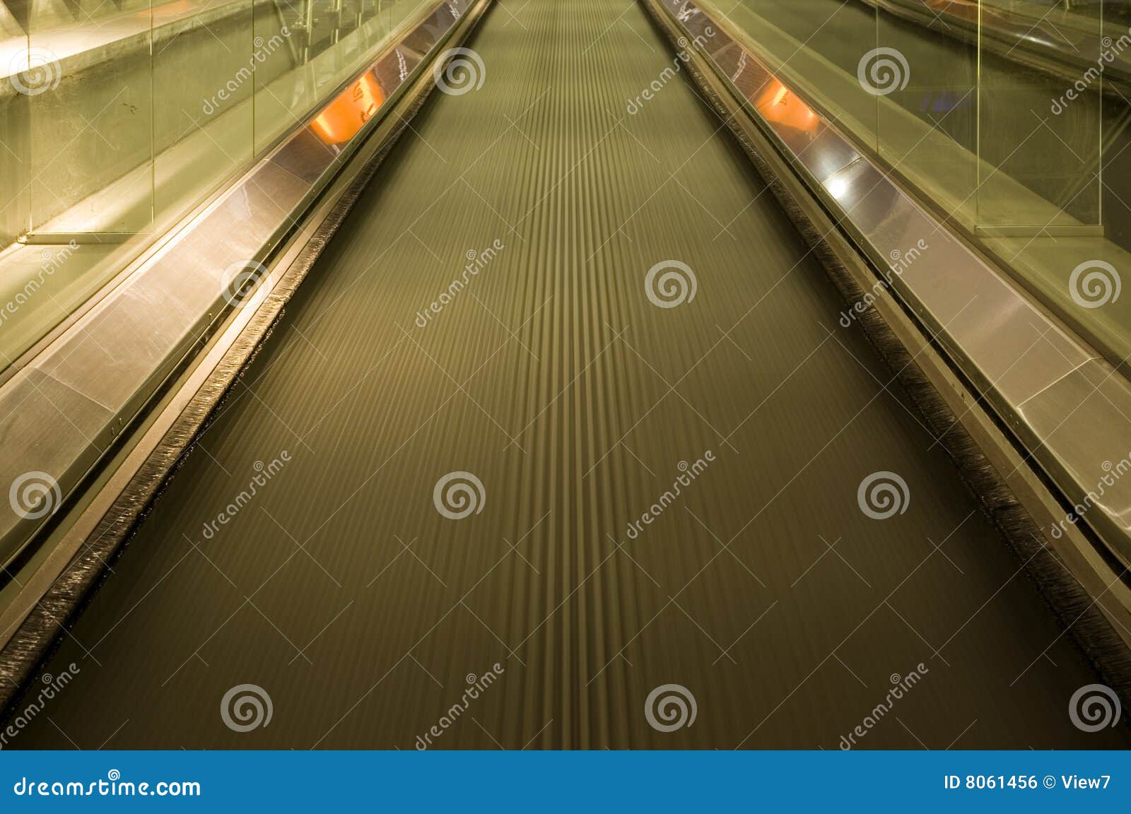 A Moving Walkway In Modern Large International Airport. Travelator ...