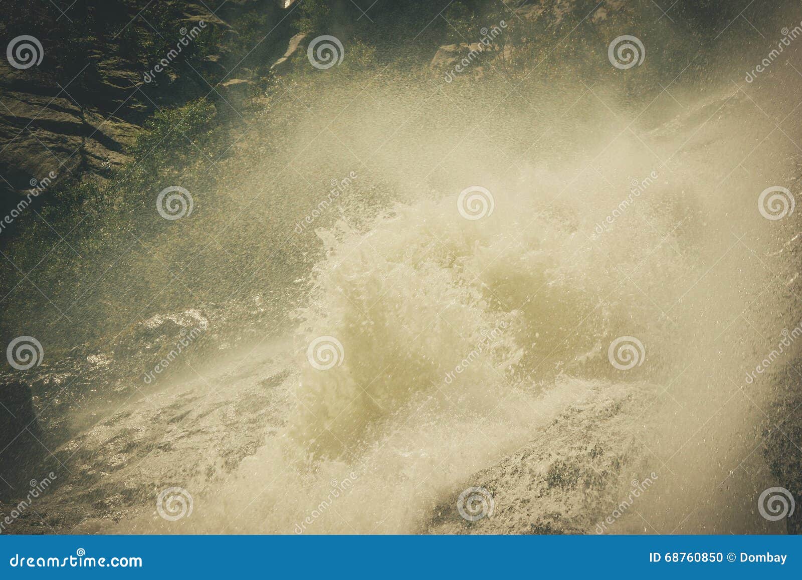 Moving water on the rocks. stock photo. Image of moss - 68760850