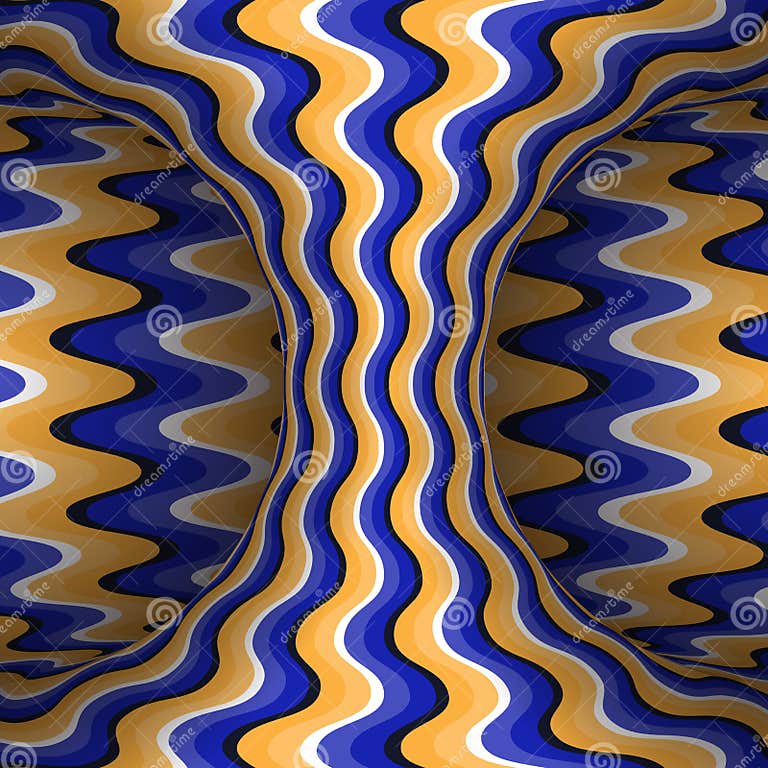 Moving Wavy Patterned Hyperboloid of Orange Blue Stripes. Vector ...