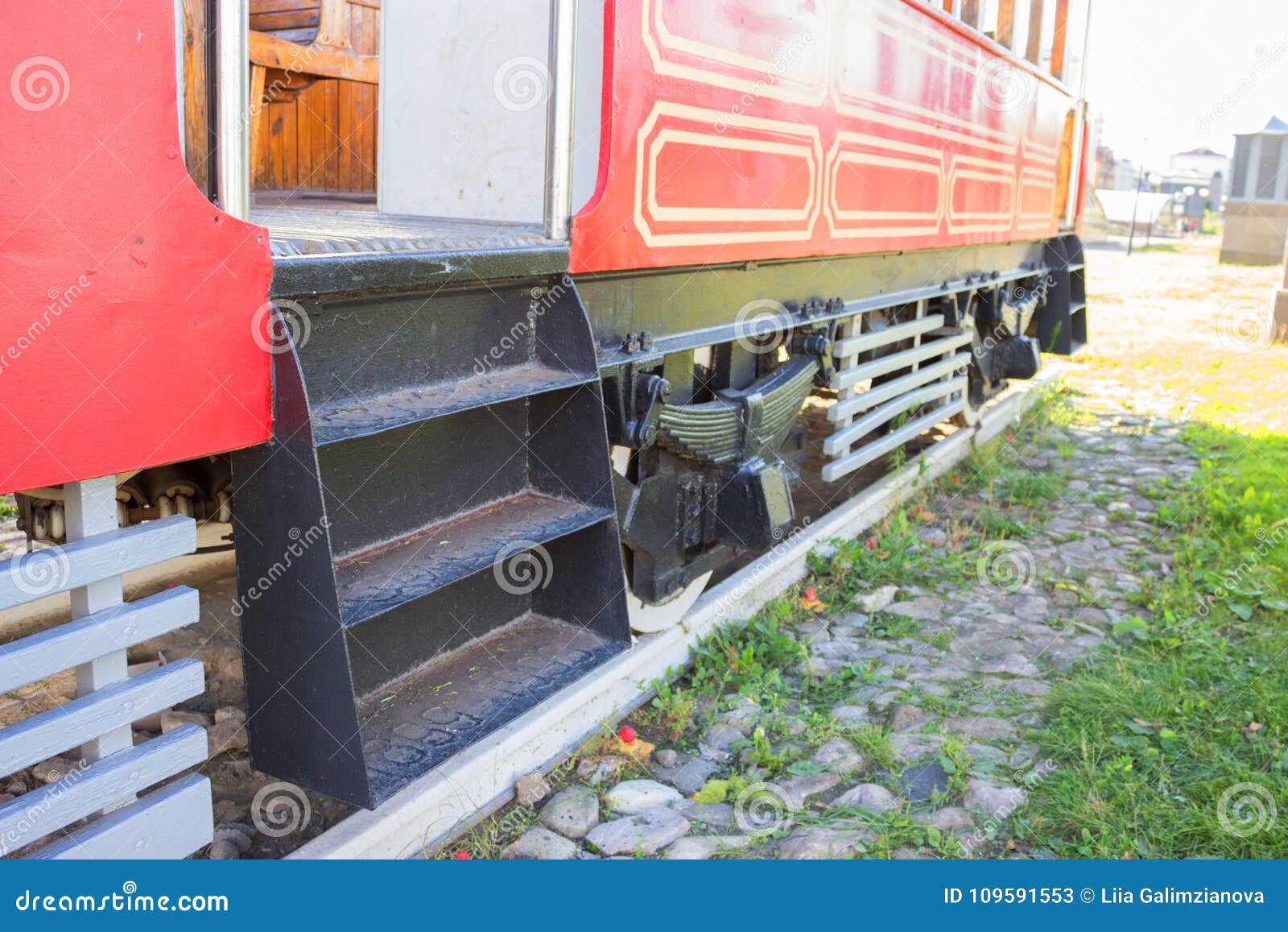 Moving Wheels of Retro Tram Stock Image - Image of grey, moving: 109591553