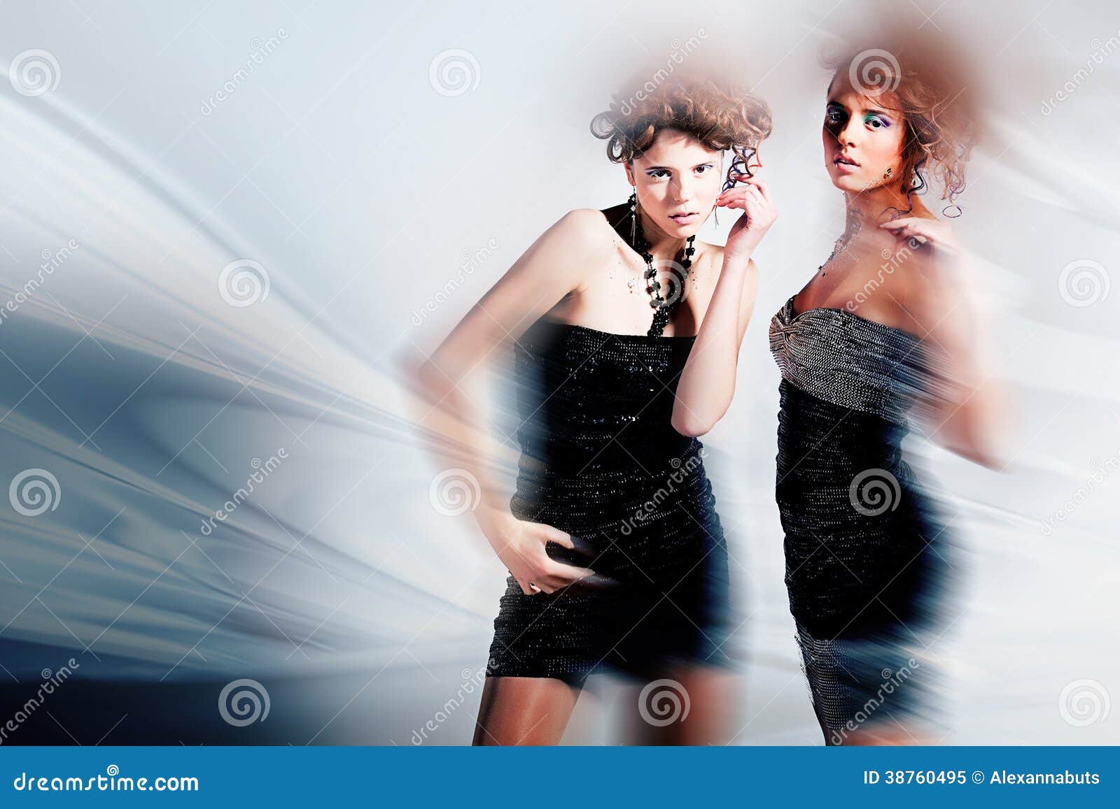 Moving women in dresses stock image. Image of moving - 38760495