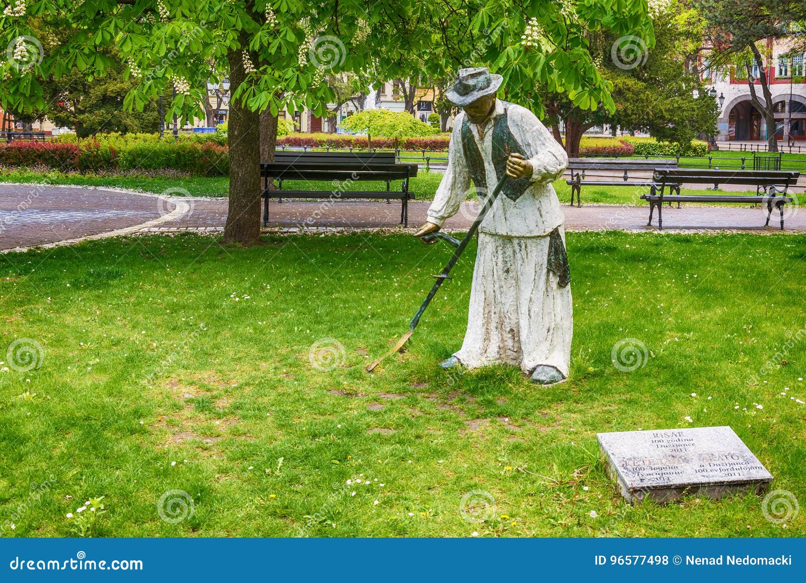 The Mower Statue - Risar in Subotica Town, Serbia Editorial Stock Photo ...