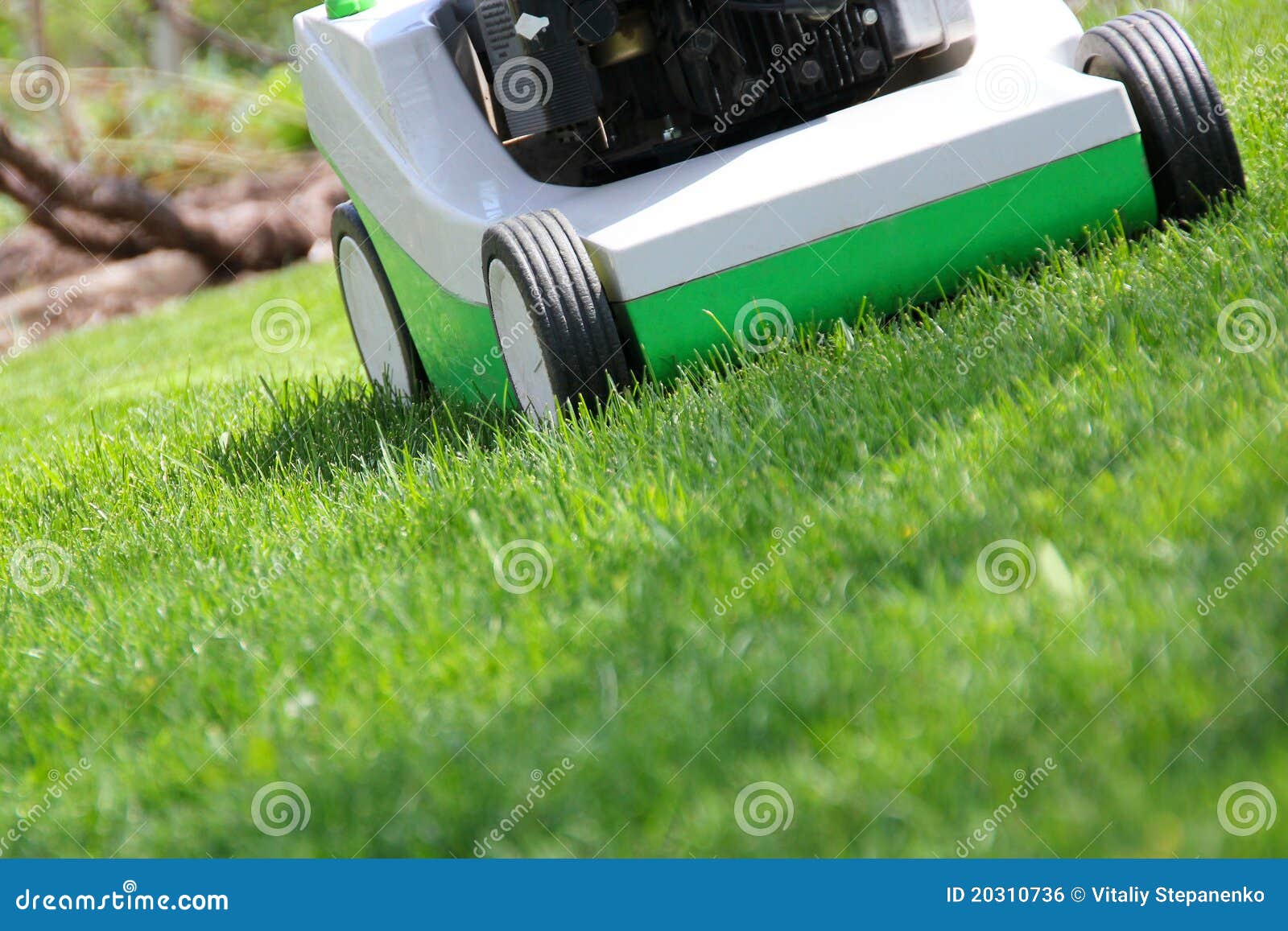 Mowing the lawn stock photo. Image of blades, bright - 20310736