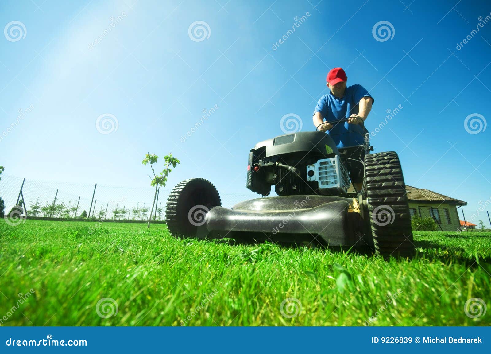 Mowing the lawn stock image. Image of landscaping, blades - 9226839