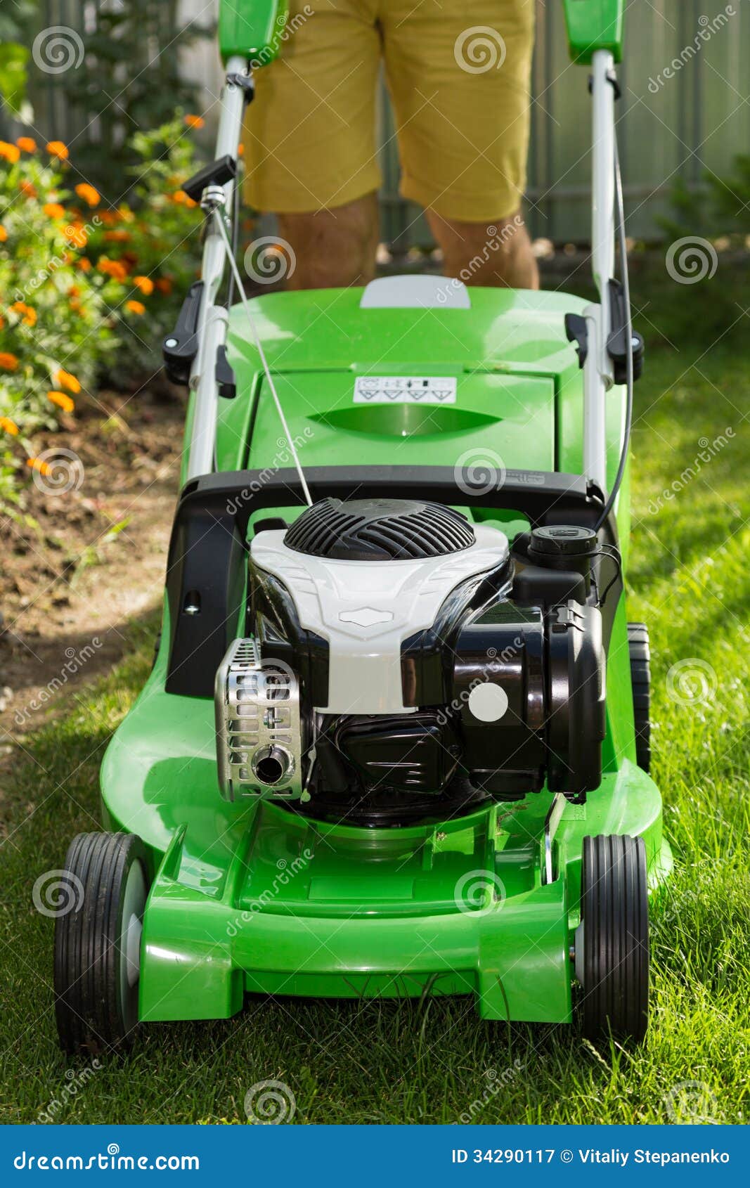 Mowing the lawn stock image. Image of lawn, cutting, outdoors - 34290117