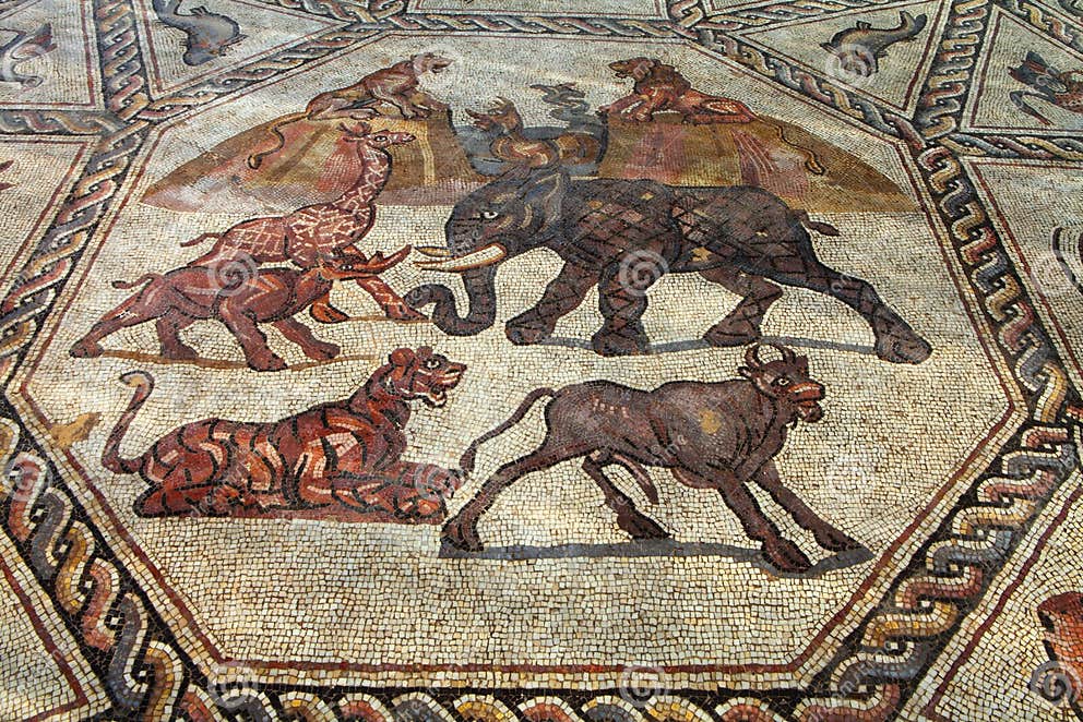 Mozaika rzymska obraz stock. Obraz złożonej z ptaki, wcześnie - 10224063