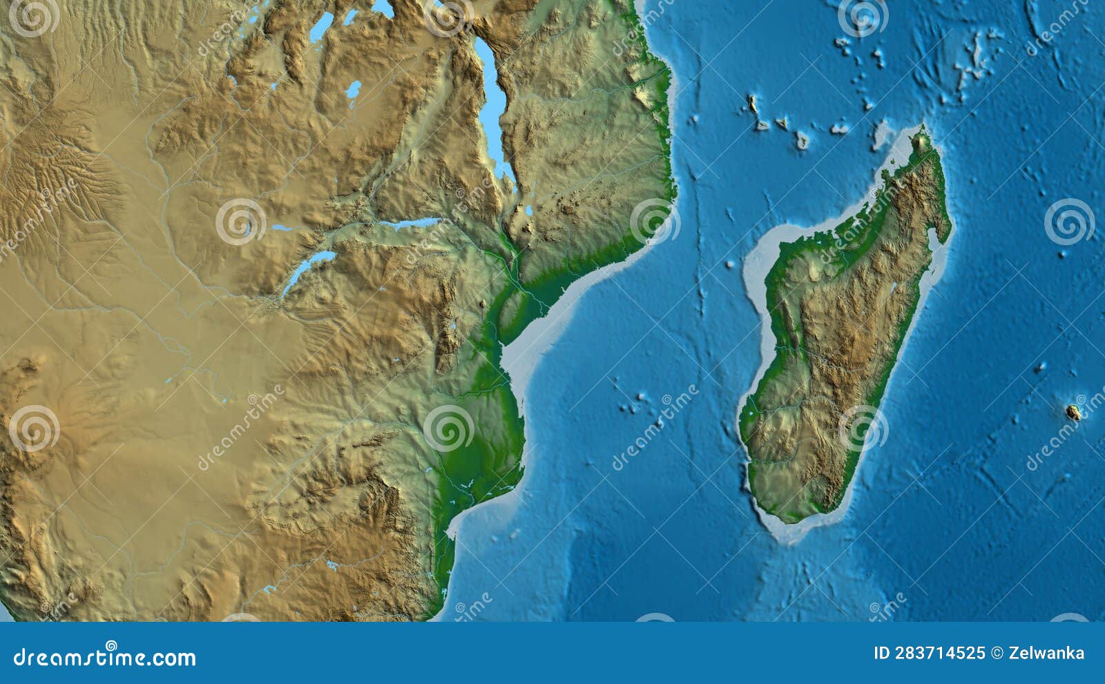 Physical Map Of Mozambique