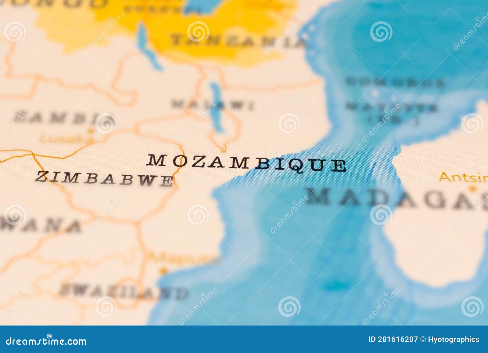 Mozambique On The World Map Royalty-Free Stock Image | CartoonDealer ...