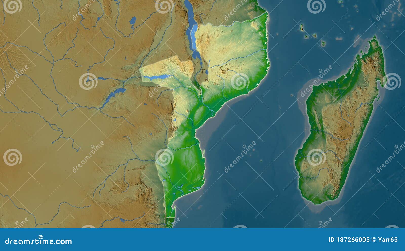 Mozambique - Physical. Composition Stock Illustration - Illustration of atlas, continent: 187266005