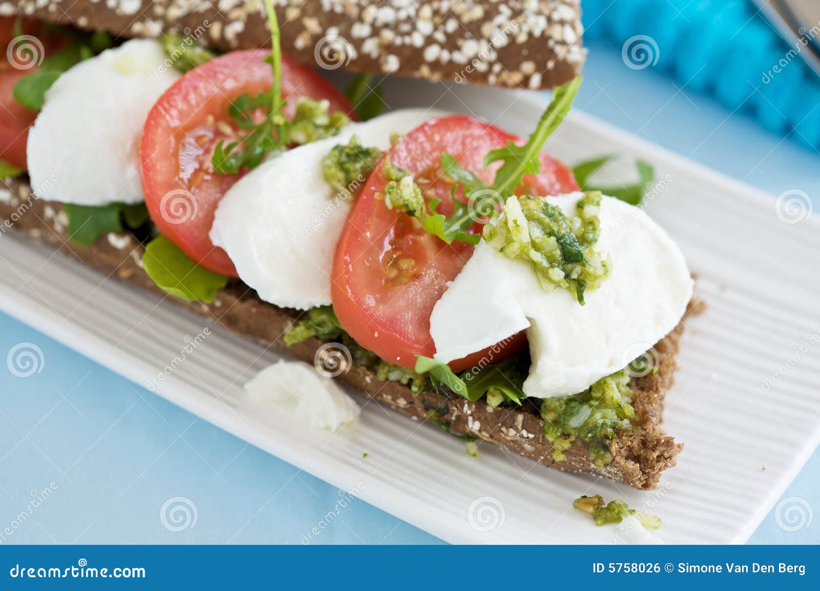 Mozarella sandwich stock photo. Image of healthy, eating - 5758026