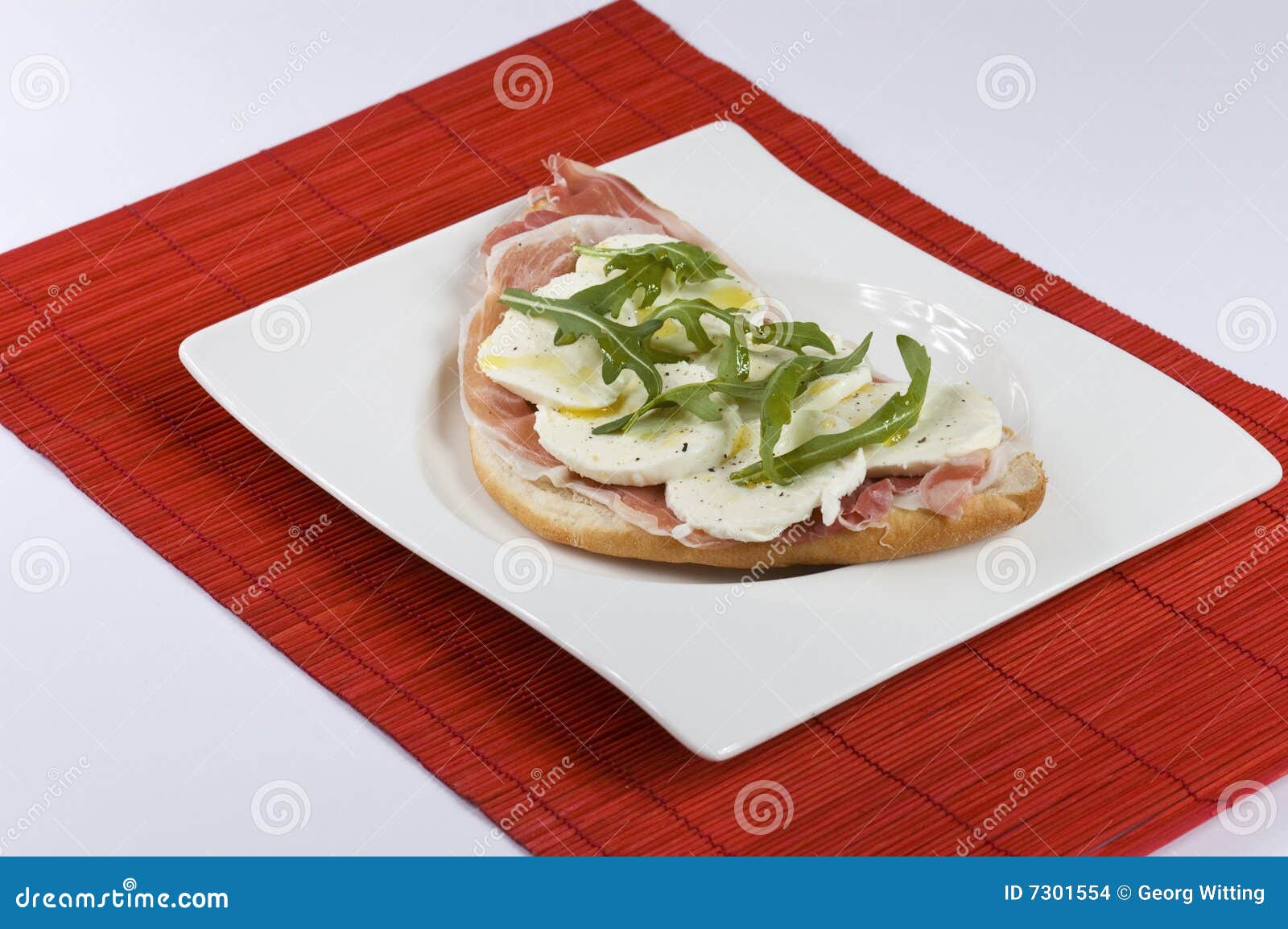 Mozarella sandwich stock photo. Image of arugula, fresh - 7301554