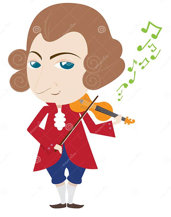 Mozart stock illustration. Illustration of cartoon, musician - 16798835