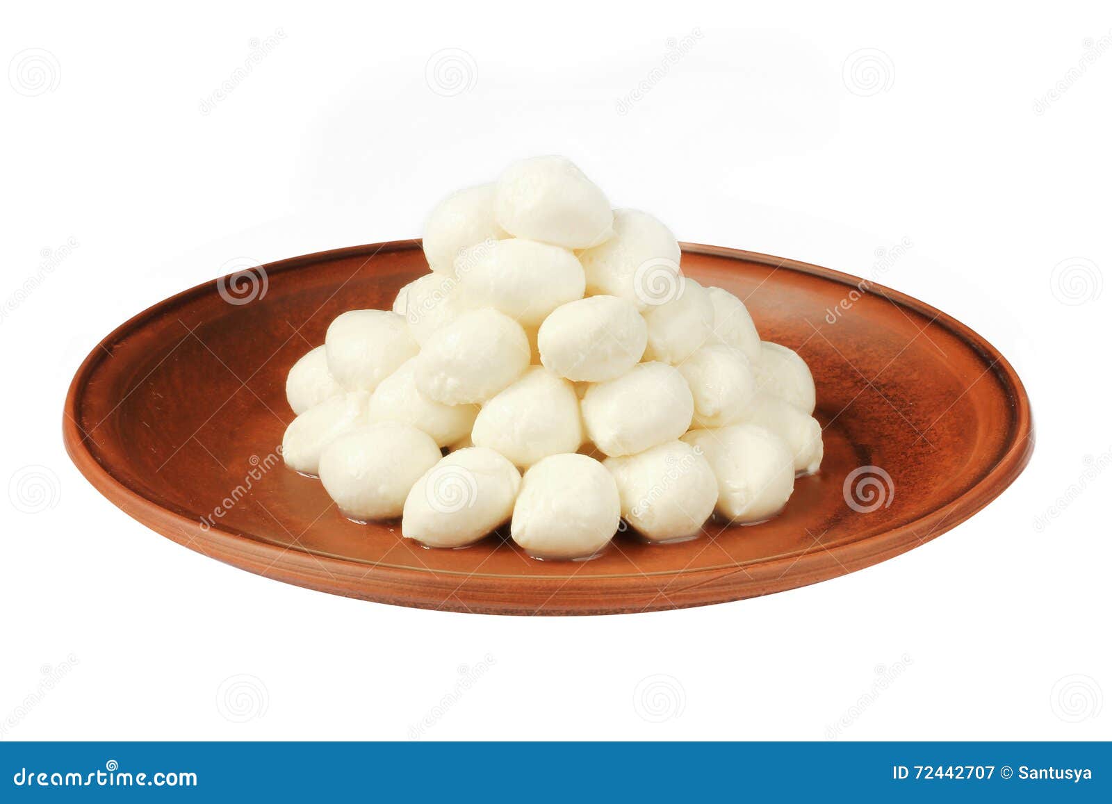 Mozzarella Baby on Plate Isolated Stock Image - Image of milk ...