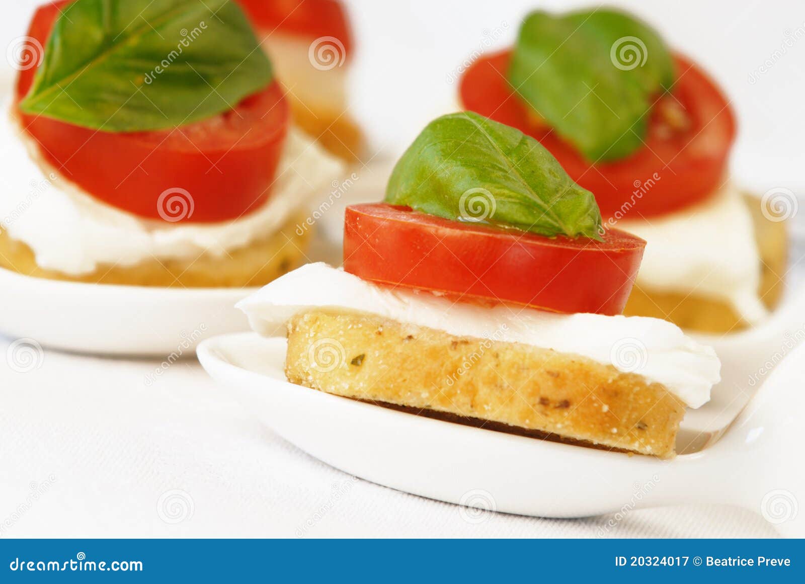Mozzarella,basil and Tomatoes on a Toast Stock Image - Image of taste ...
