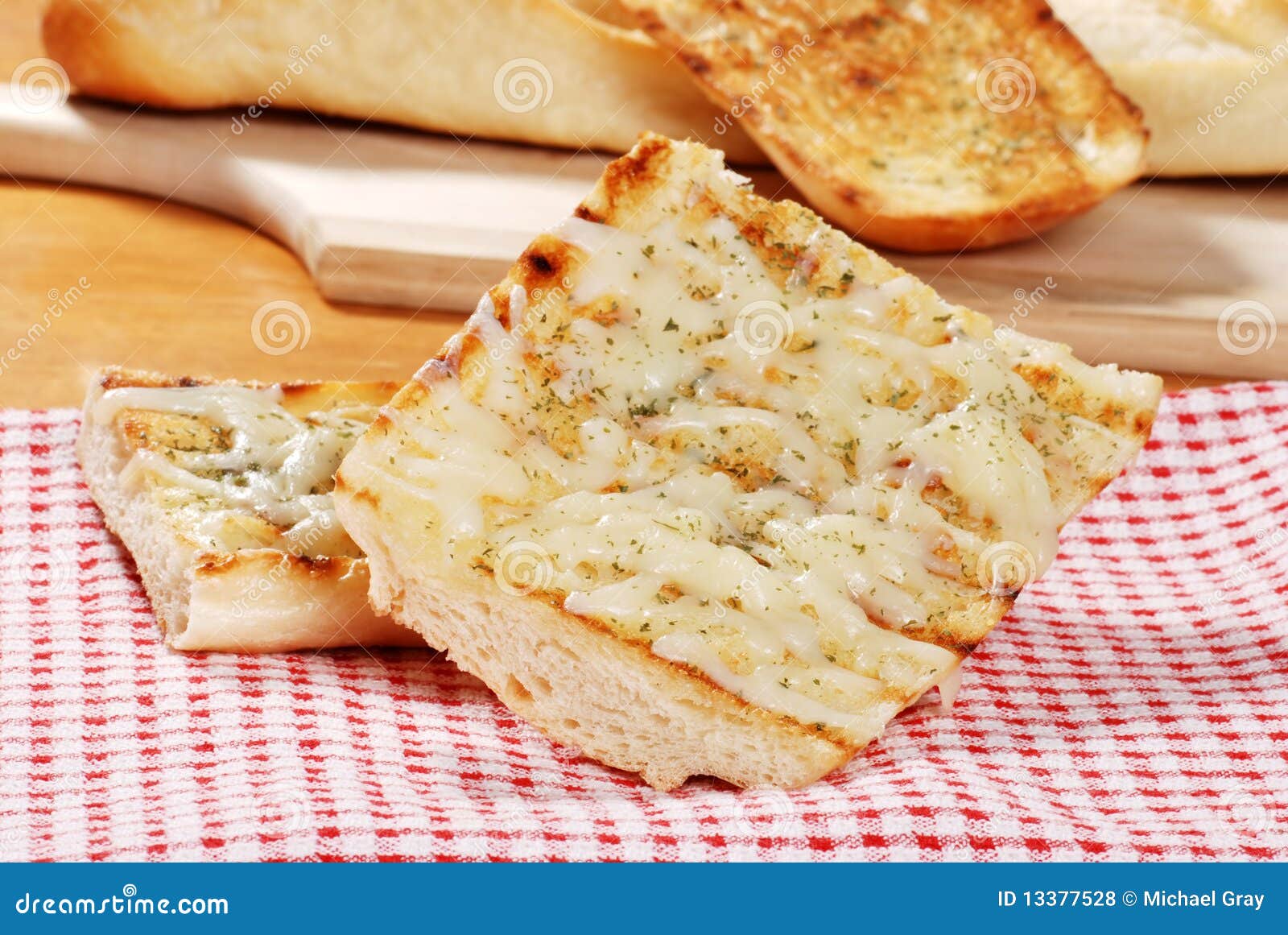 Mozzarella Cheese Garlic Bread on Napkin Stock Photo - Image of ...