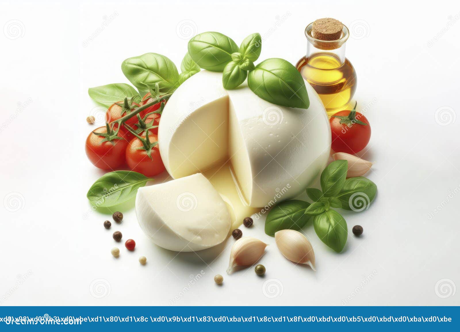 Mozzarella Cheese Isolated on Solid White Background. Ai Generative ...
