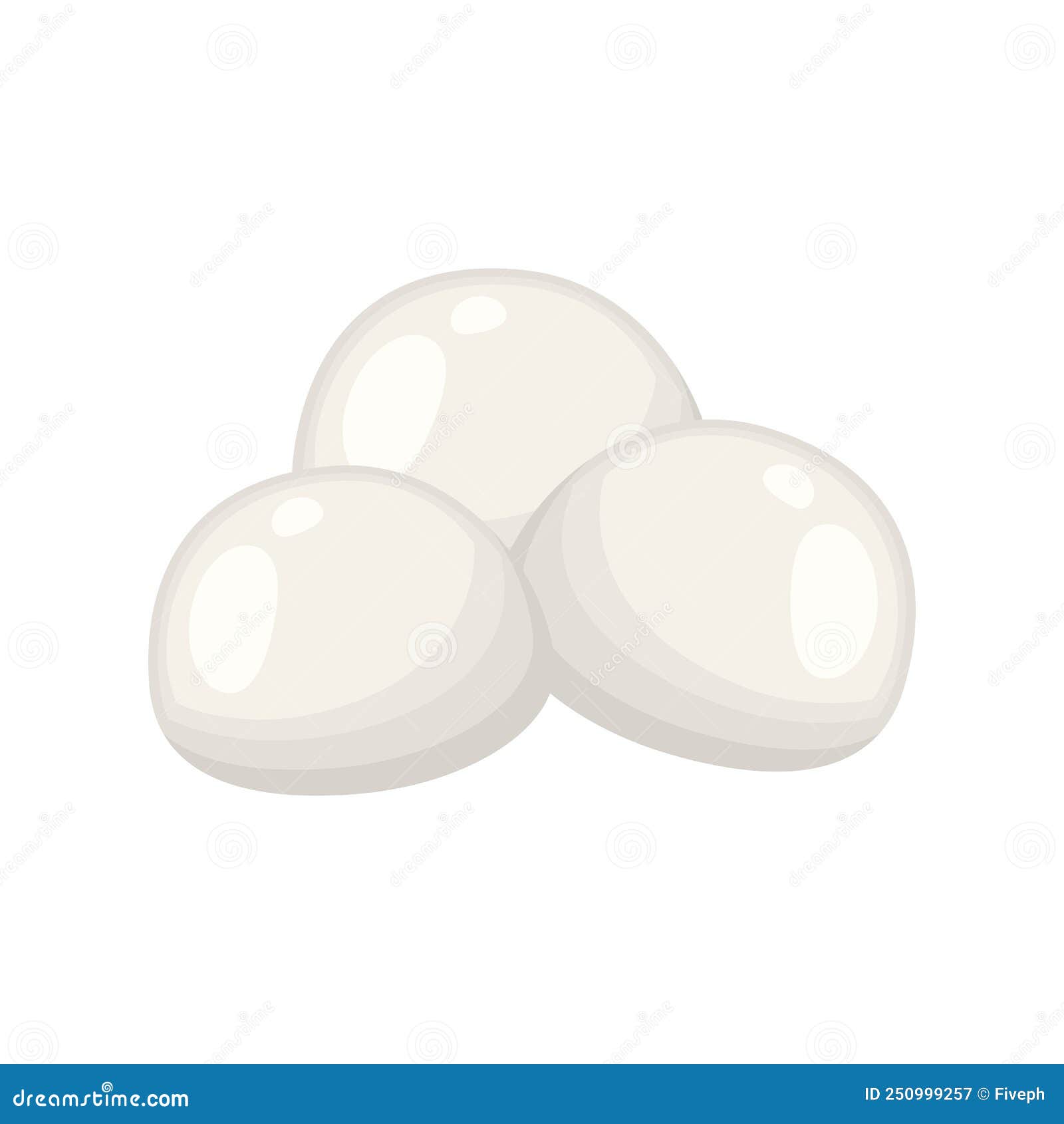 Mozzarella Cheese Small Balls, Vector Illustration Isolated on White ...