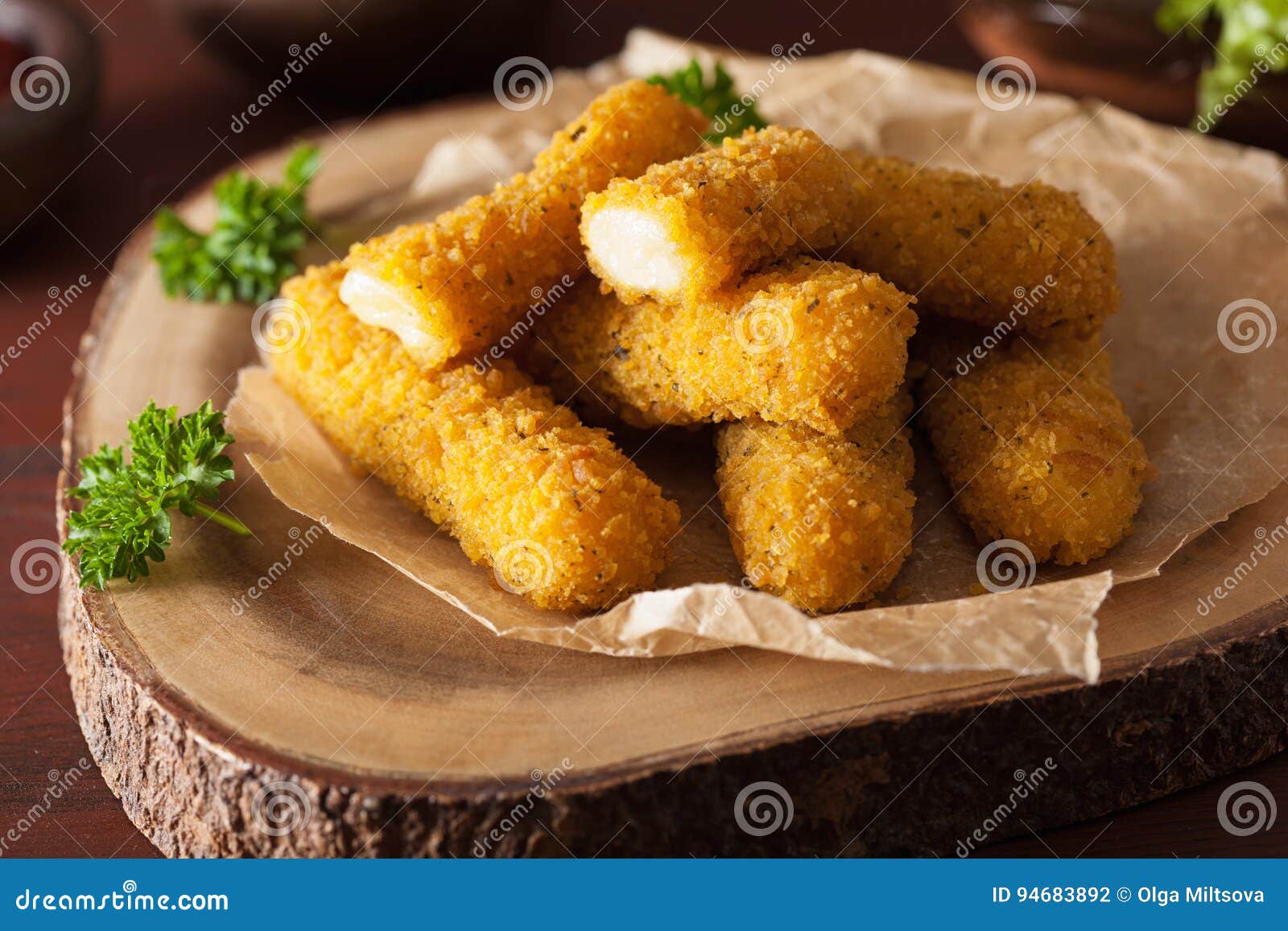 Mozzarella Cheese Sticks with Ketchup Stock Photo - Image of crispy ...