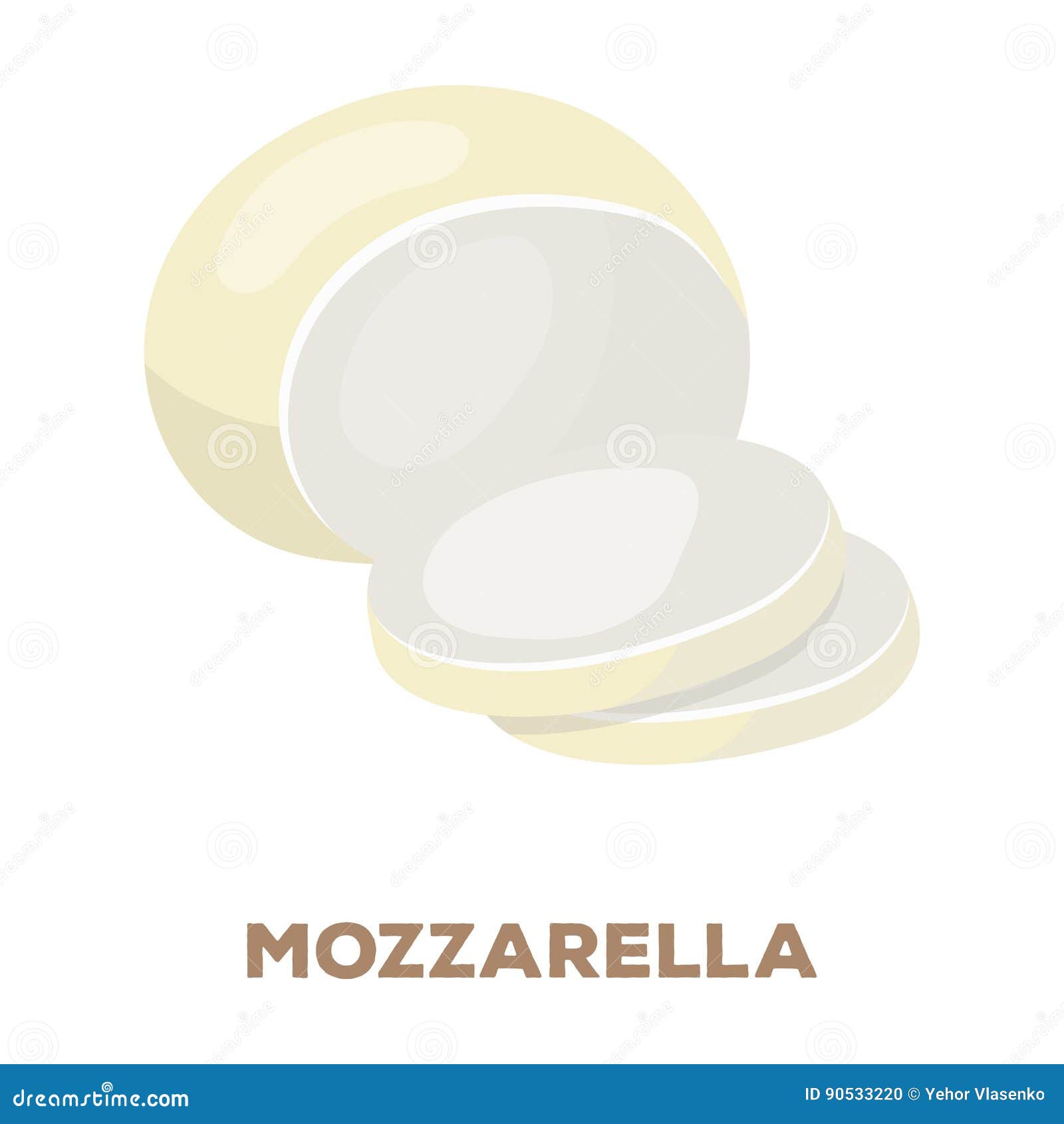 Mozzarella.Different Kinds of Cheese Single Icon in Cartoon Style ...