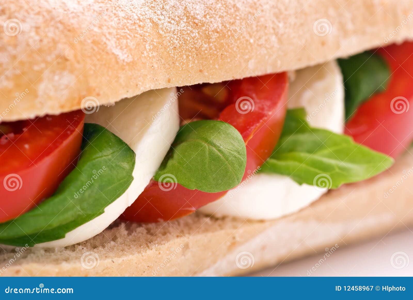 Mozzarella sandwich stock image. Image of isolated, caprese - 12458967