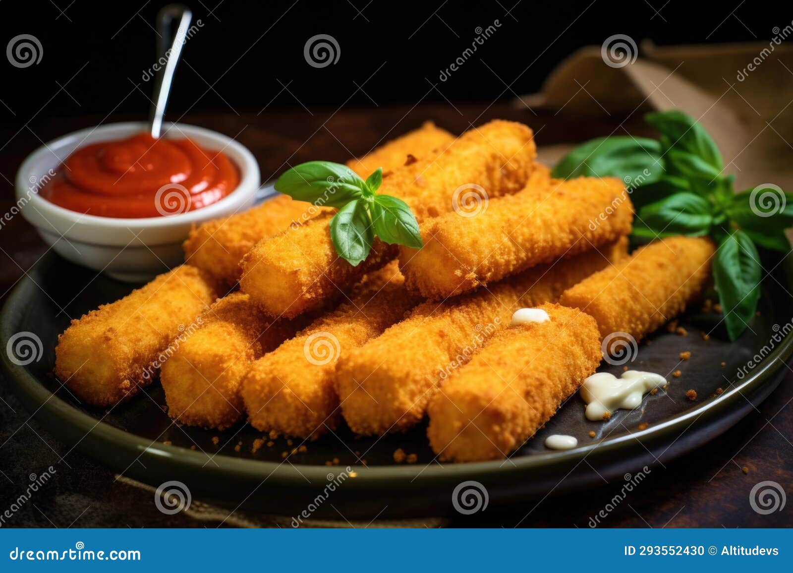 Mozzarella Sticks with Stretchy Cheese Pull Stock Photo - Image of ...