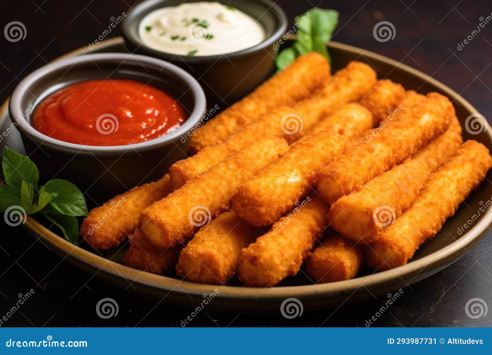 Mozzarella Sticks with Stretchy Cheese Pull Stock Image - Image of ...