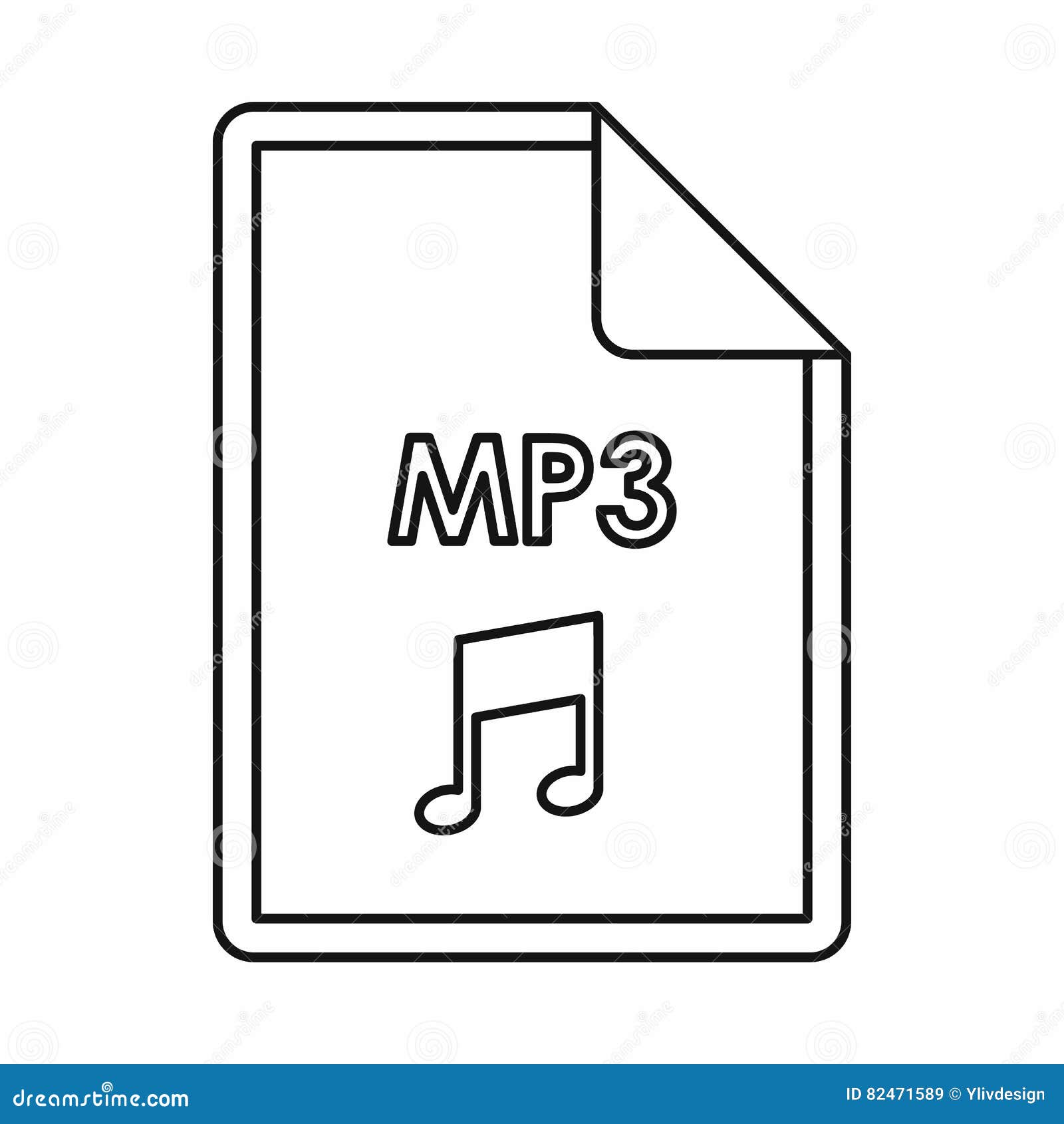 MP3 Audio File Extension Icon, Outline Style Stock Vector ...