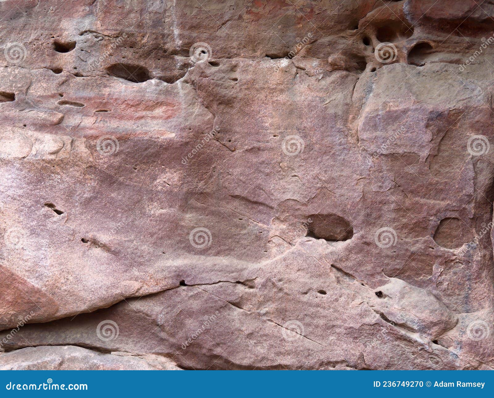 50MP Detailed Shot of a Red Sandstone Rock Wall with Water Etching ...