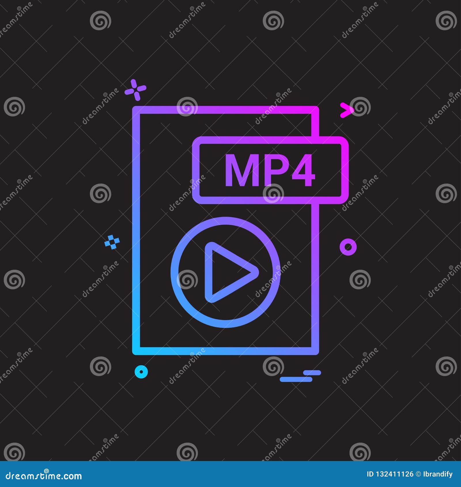 Mp4 File Format Icon Vector Design Stock Vector - Illustration of ...