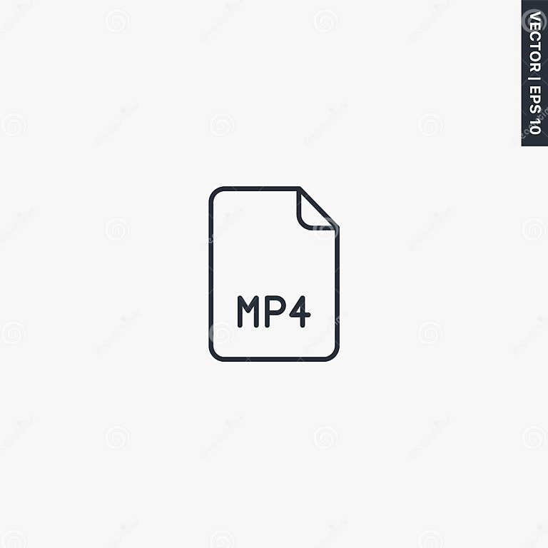Mp4 File Format, Linear Style Sign for Mobile Concept and Web Design ...