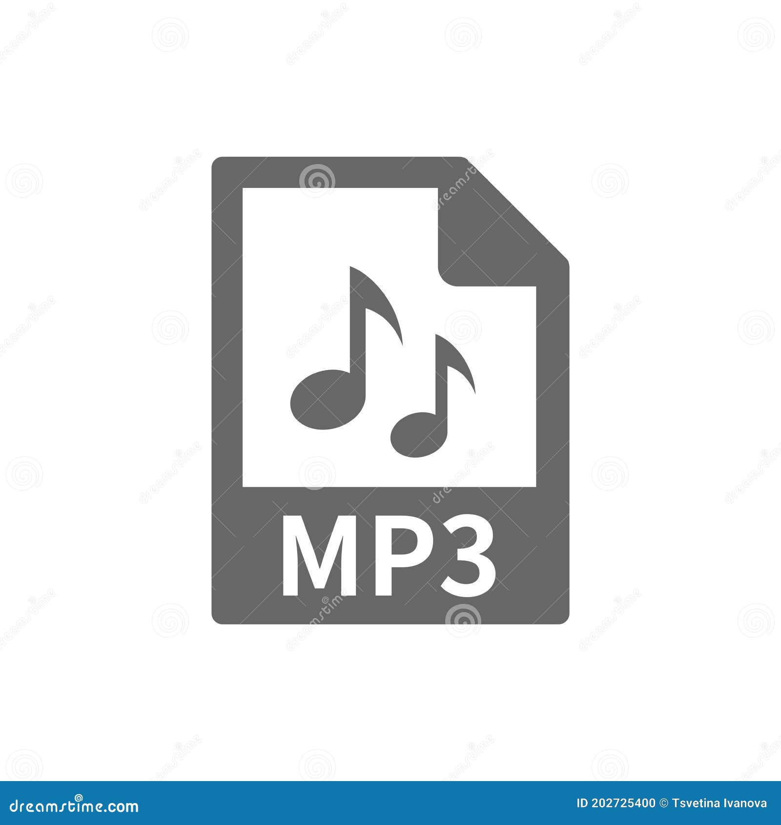 Mp3 File Format Vector Icon. Music File. Stock Vector - Illustration of ...