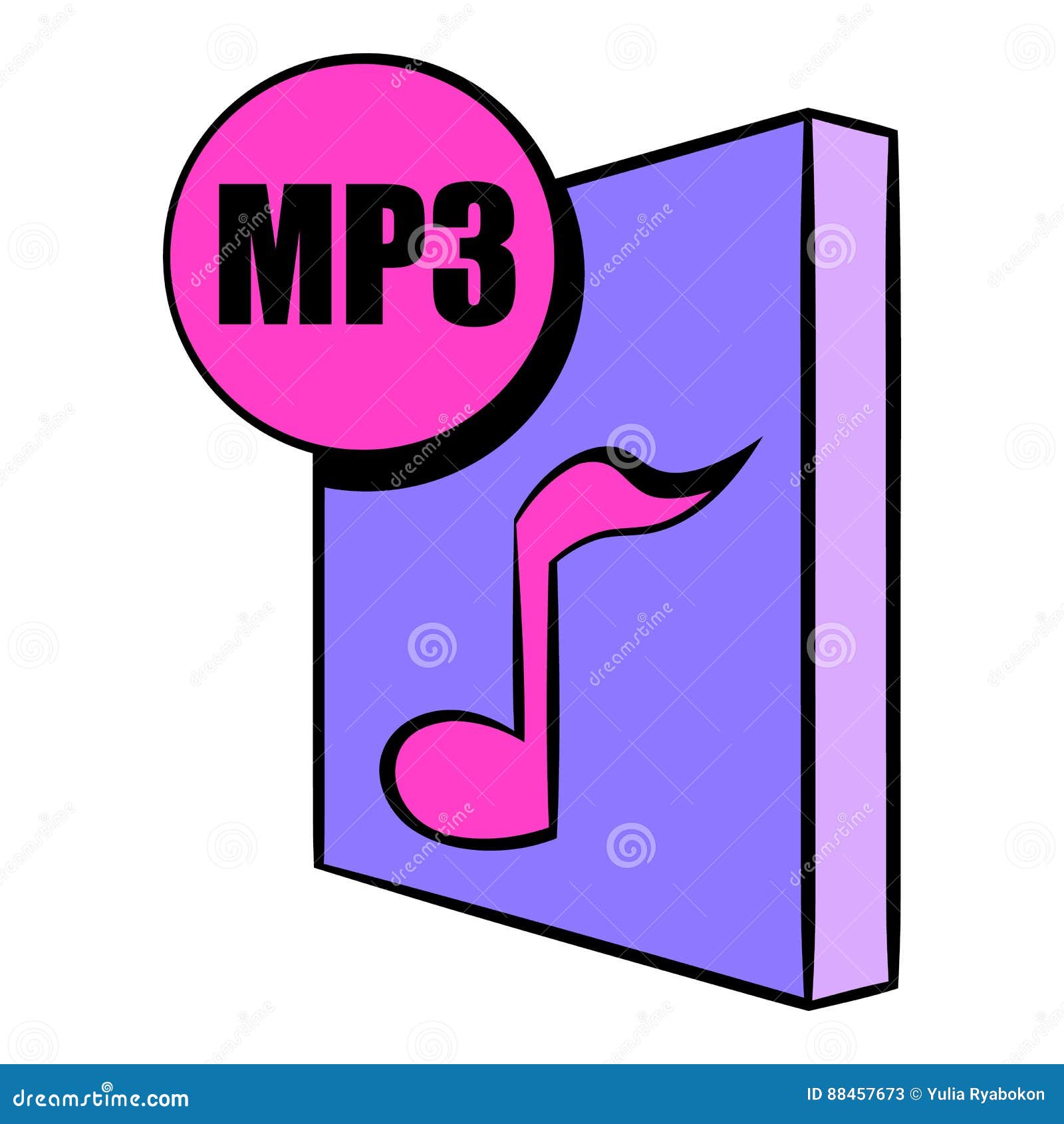 MP3 file icon cartoon stock vector. Illustration of badge - 88457673