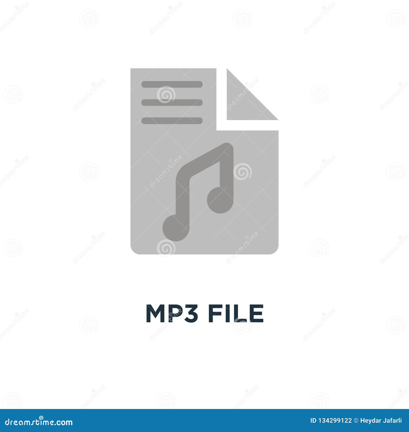Mp3 File Icon. Flat Concept Symbol Design, of Music Player on Wh Stock ...