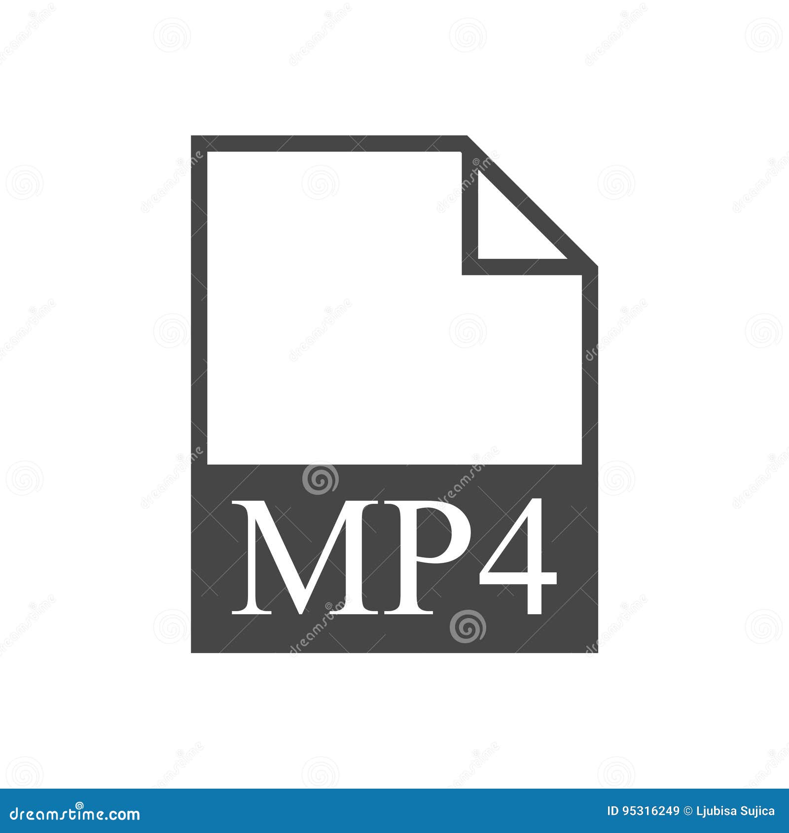 MP4 file icon stock vector. Illustration of movie, information - 95316249