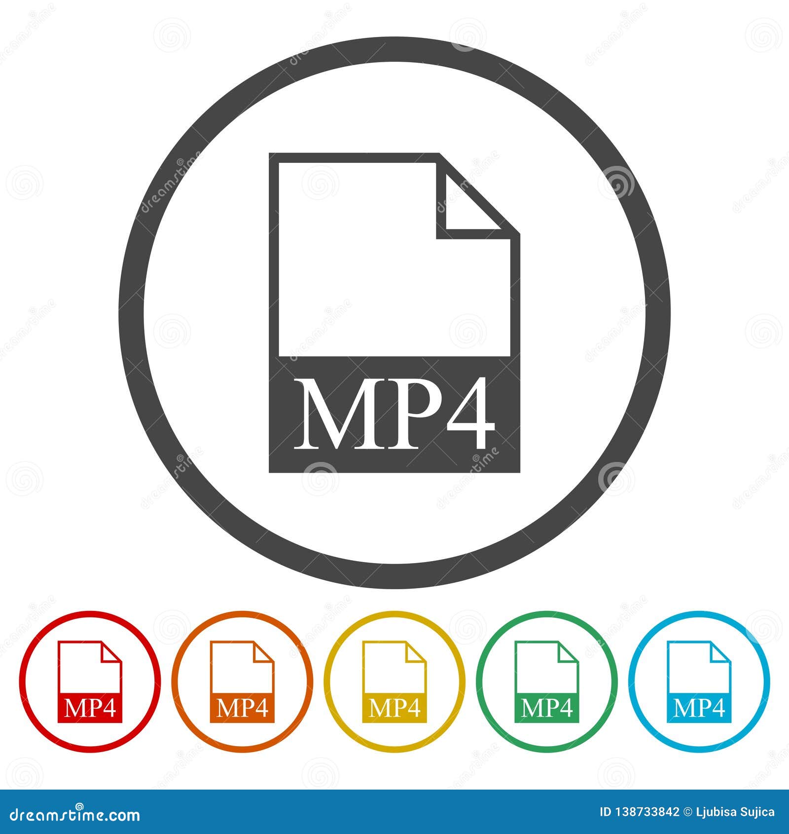 MP4 file icon stock vector. Illustration of data, mpeg - 138733842