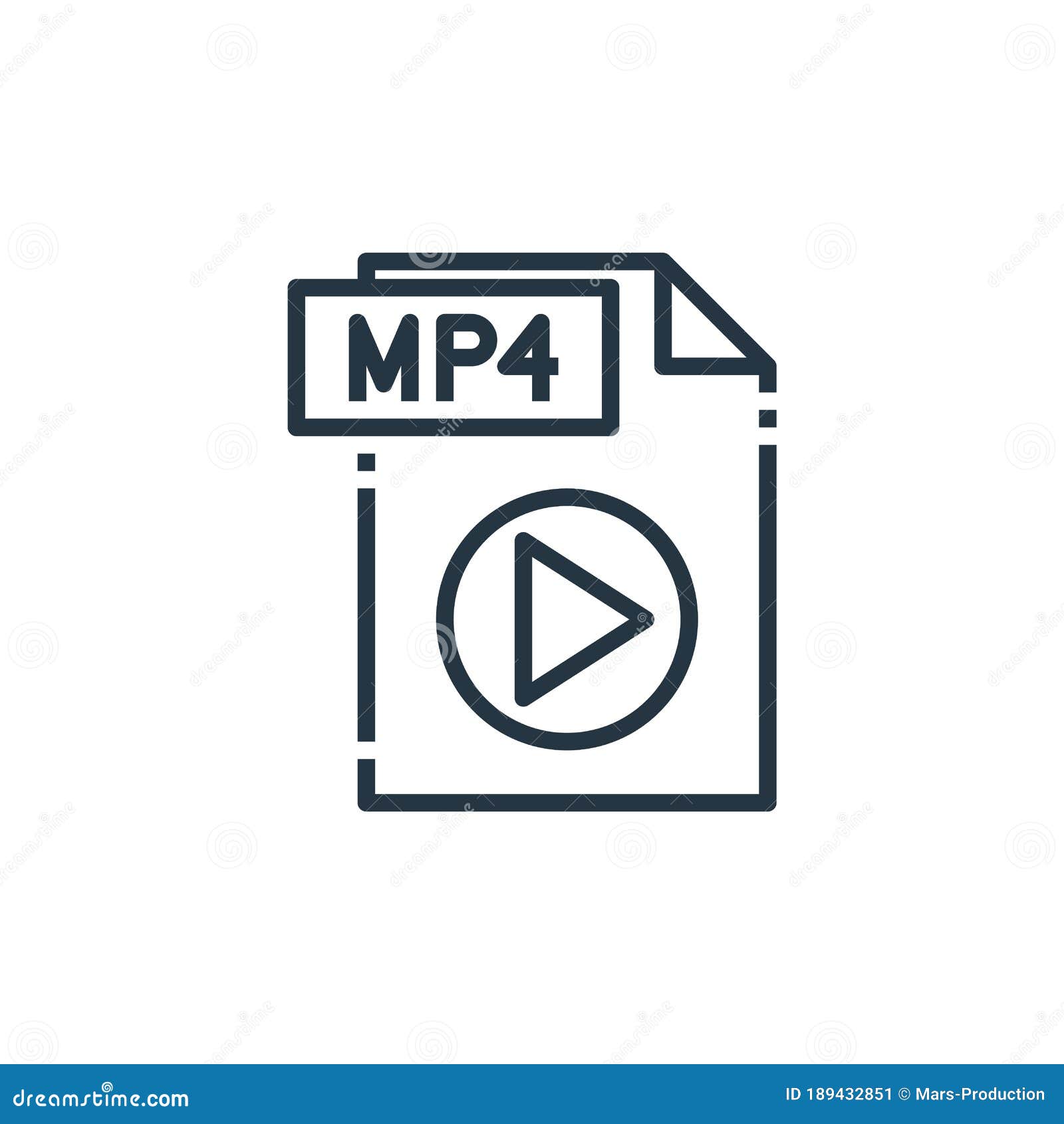 Mp File Vector Icon Isolated on White Background. Outline, Thin Line Mp ...