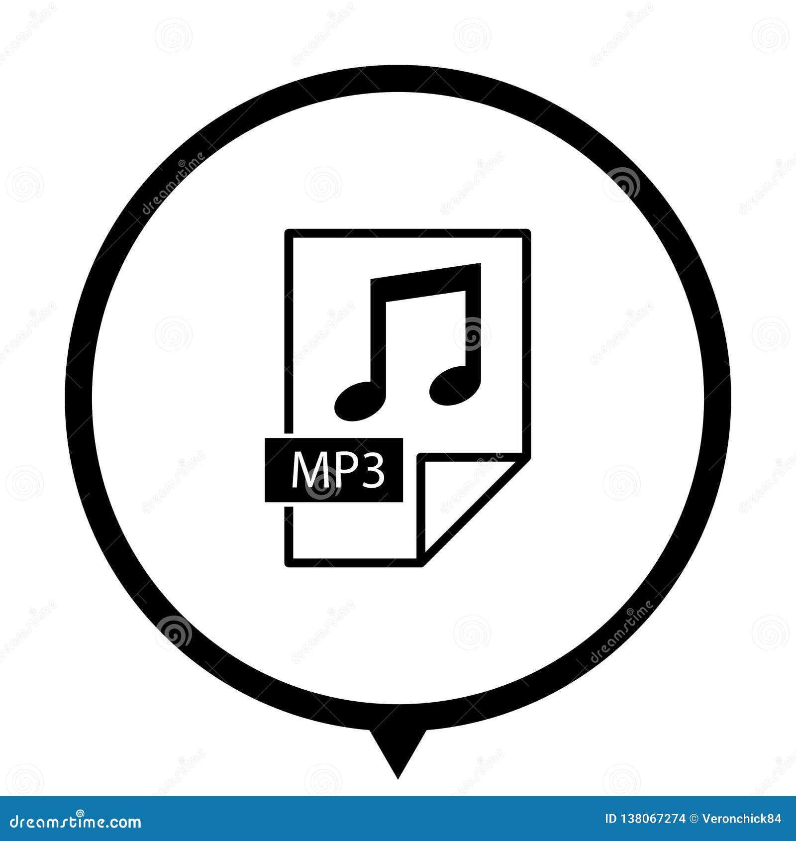 Mp3 icon for web design stock vector. Illustration of format - 138067274