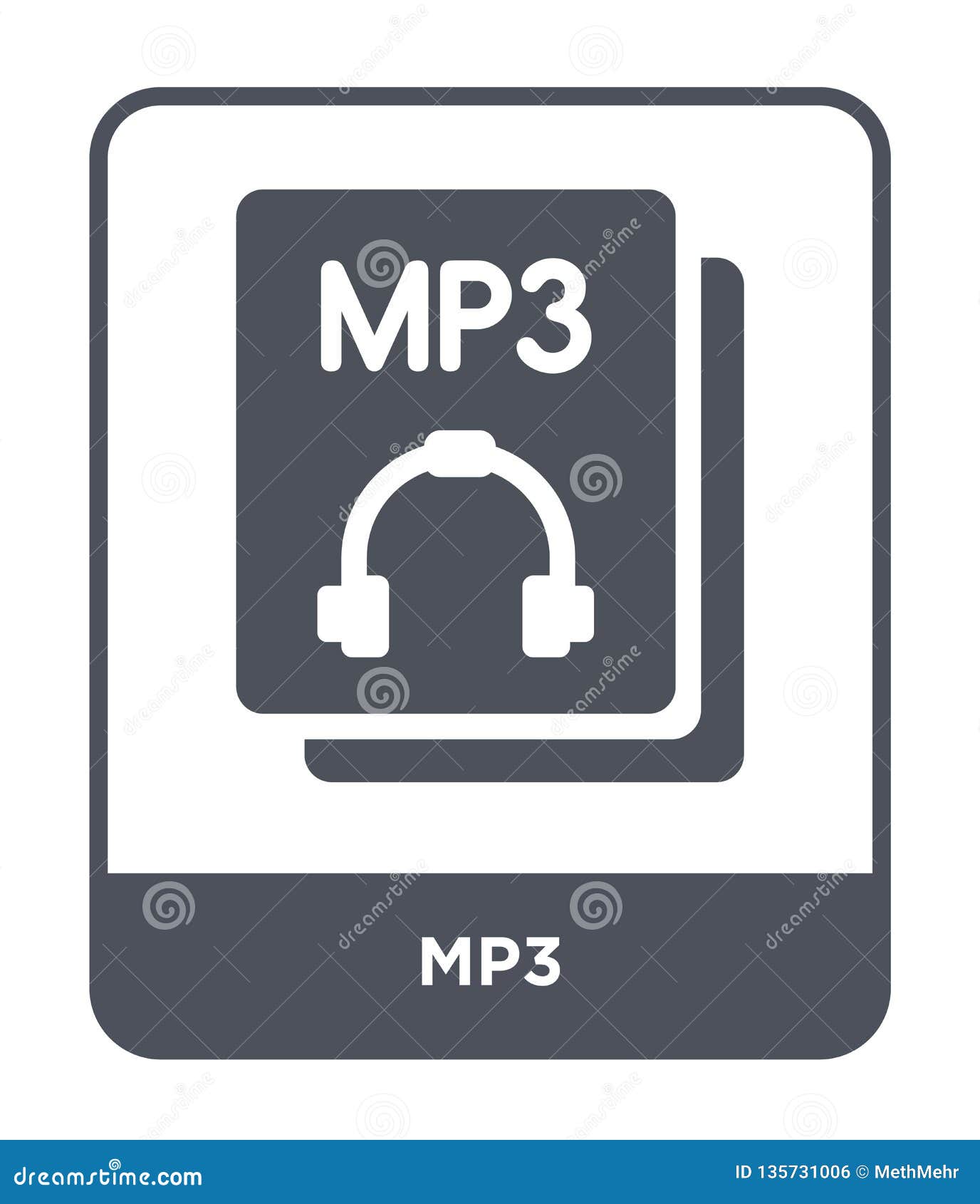 Mp3 Icon in Trendy Design Style. Mp3 Icon Isolated on White Background ...