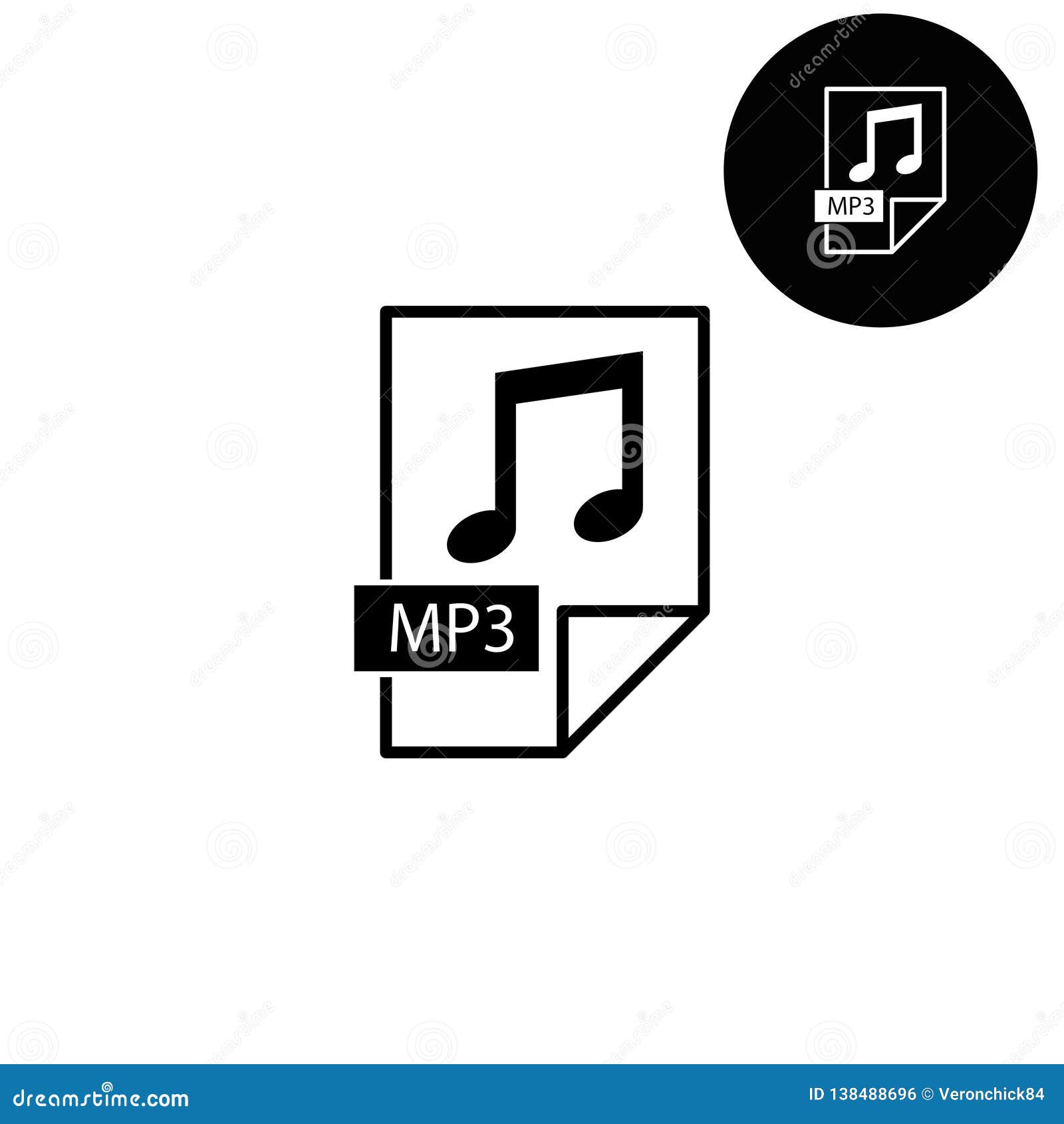Mp3 Icon - White Vector Icon Stock Vector - Illustration of concept ...