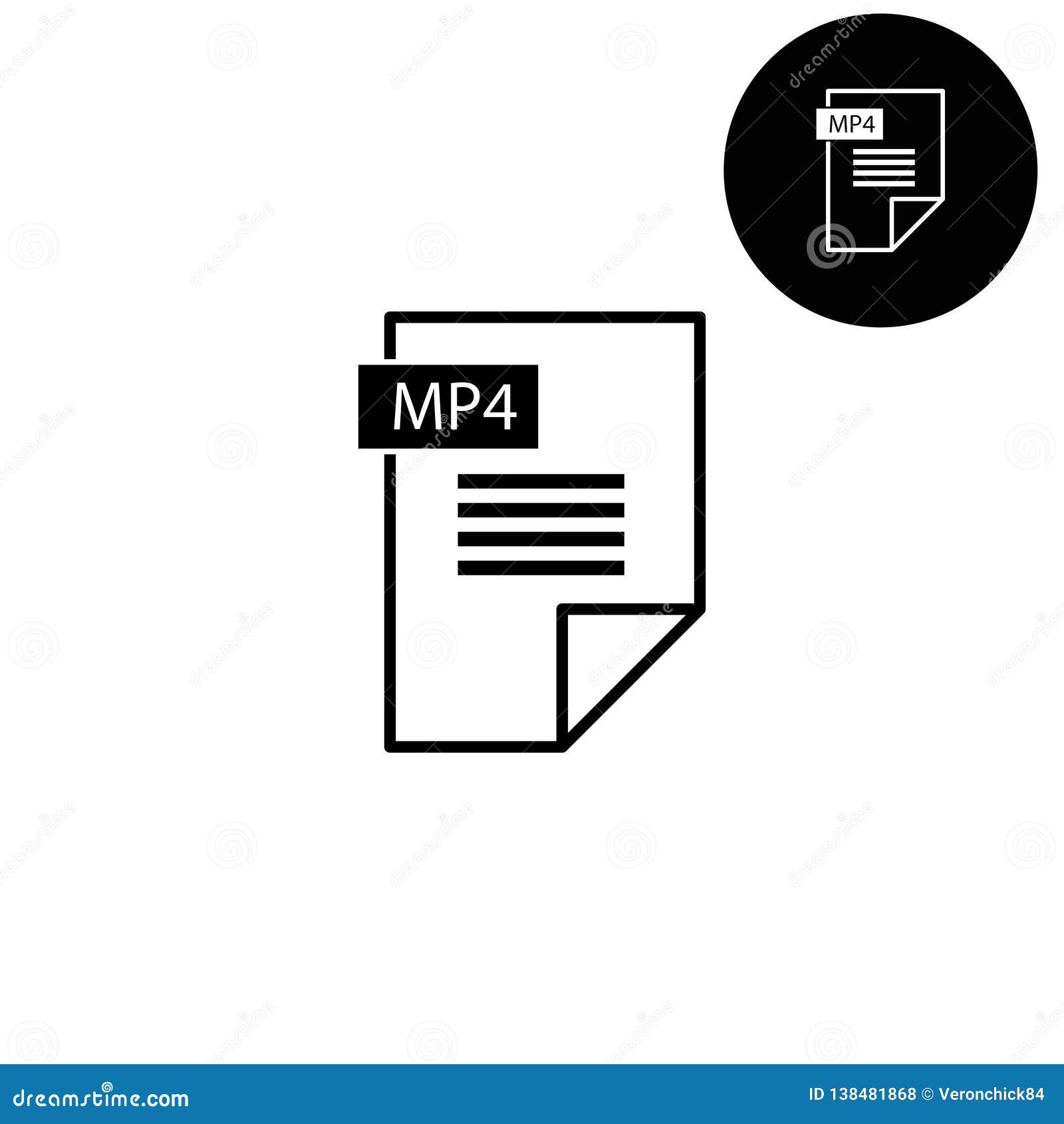 Mp4 Icon - White Vector Icon Stock Vector - Illustration of symbol ...