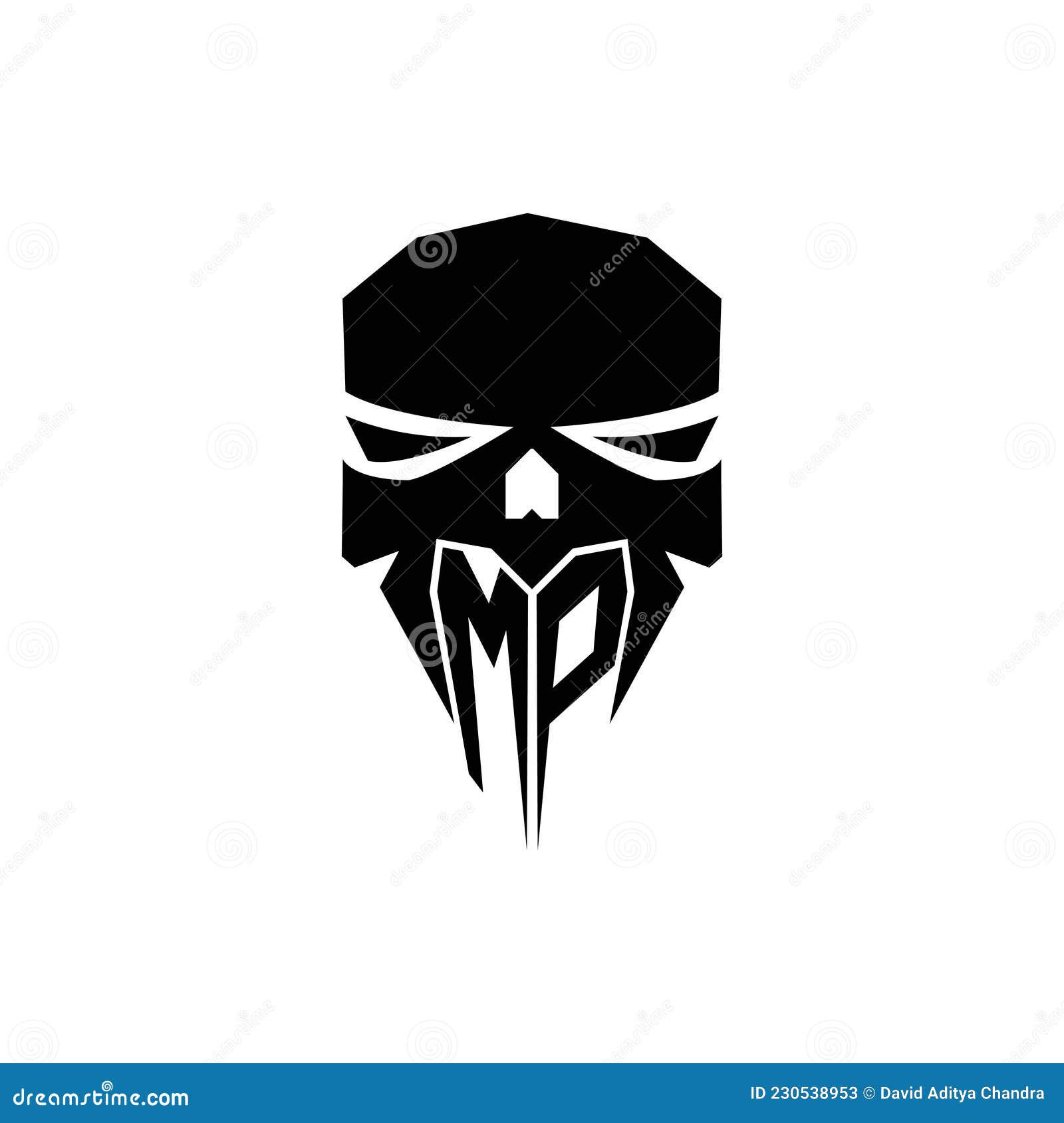 MP Initial Head Skull ESport Logo Stock Vector - Illustration of emblem ...